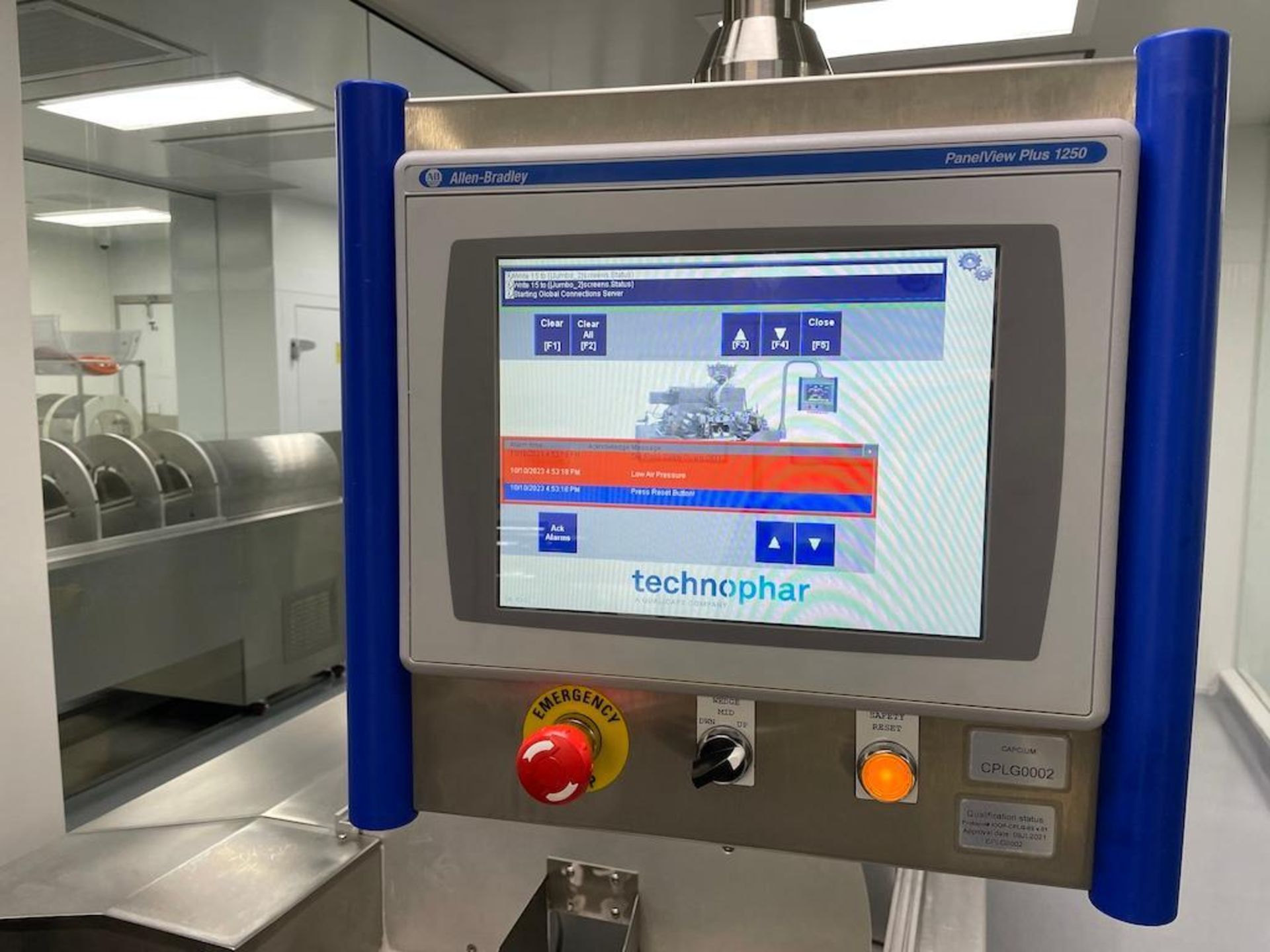 TECHNOPHAR SGM407 CAPSULE MACHINE, ALLEN BRADLEY PANELVIEW PLUS 1250 ...