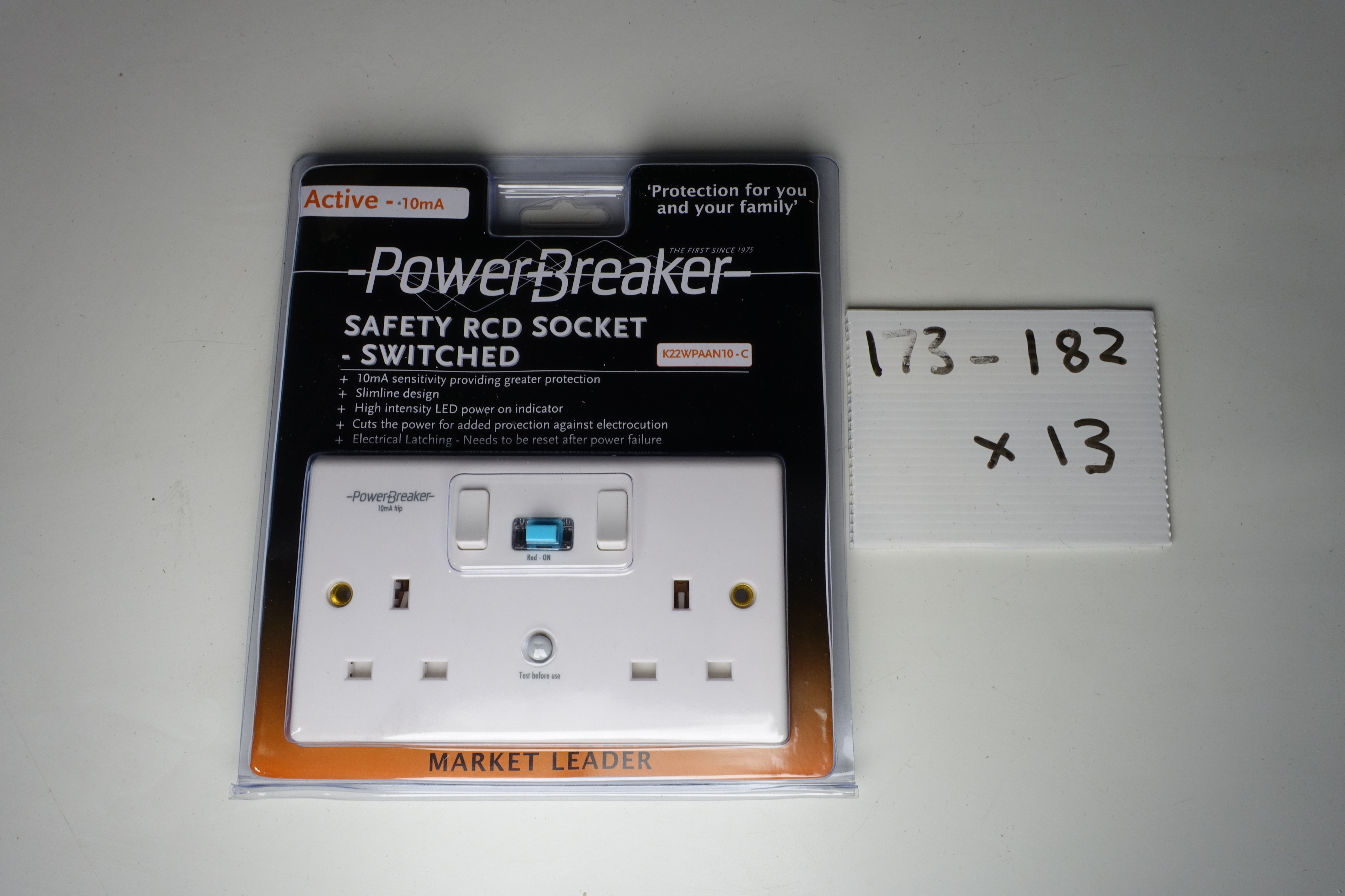 13 x Greenbrook K22WPAAN - C Power Breaker 2 x Gang Safety RCD Switched ...