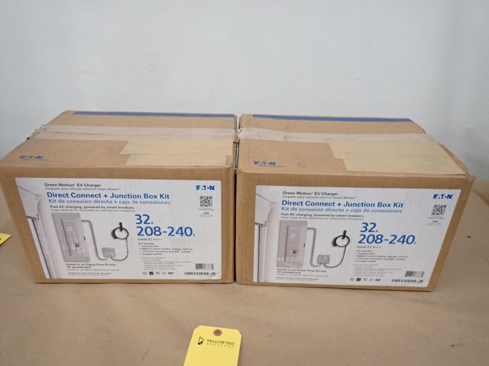 (2) Eaton Green Motion EV Charger, Direct Connect and Junction Box Kit ...
