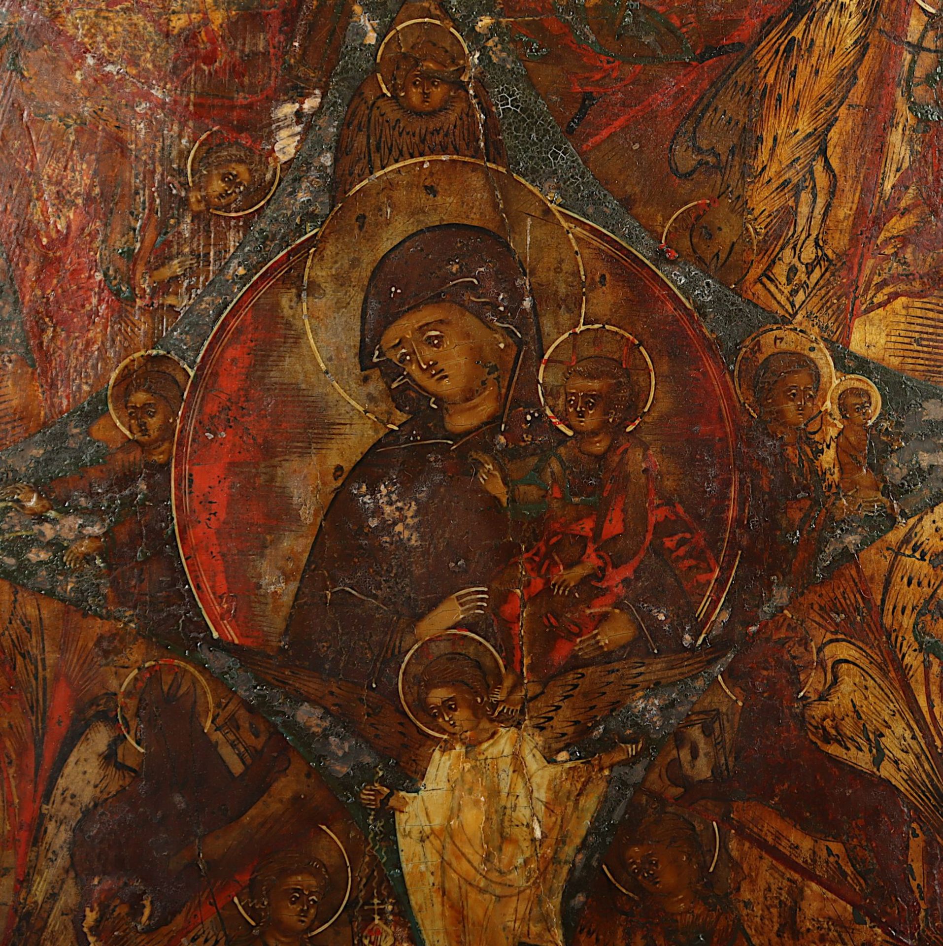 IKONE, "Gottesmutter vom unverbrennbaren Dornbusch", Tempera/Holz ...