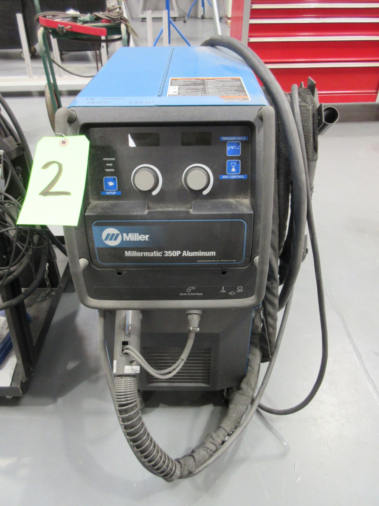 MILLER MATIC 350 P ALUMINUM MIG WELDER WITH 25-FOOT XR-ALUMA-PRO GUN, S ...