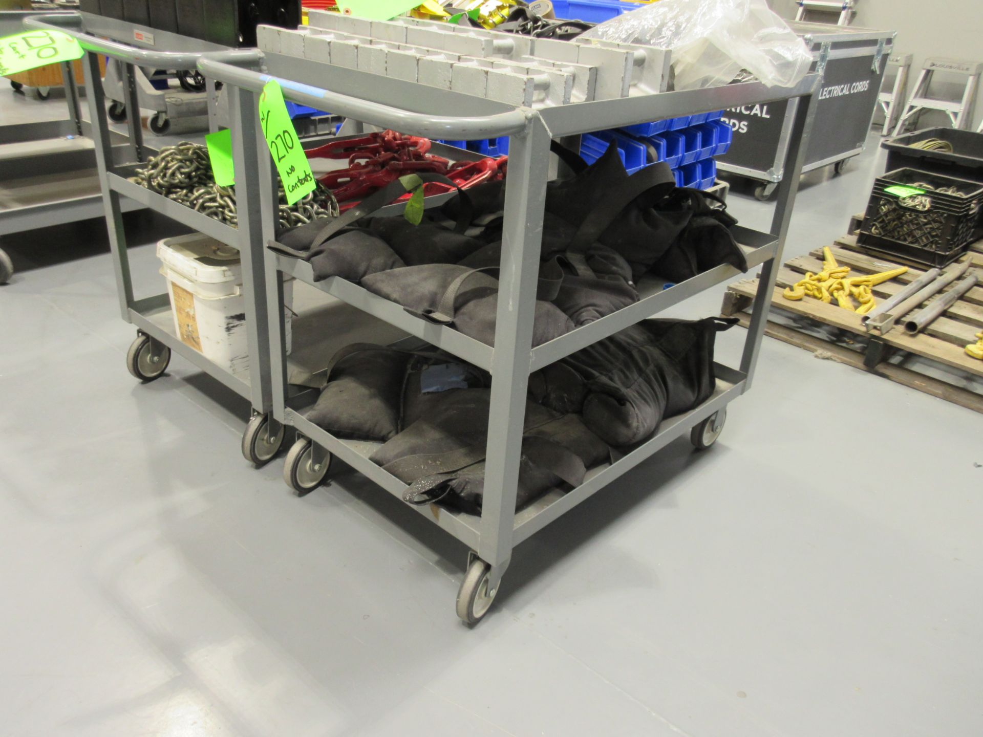 LOT OF (2) METAL UTILITY SHOP CART (CONTENTS NOT INCLUDED)