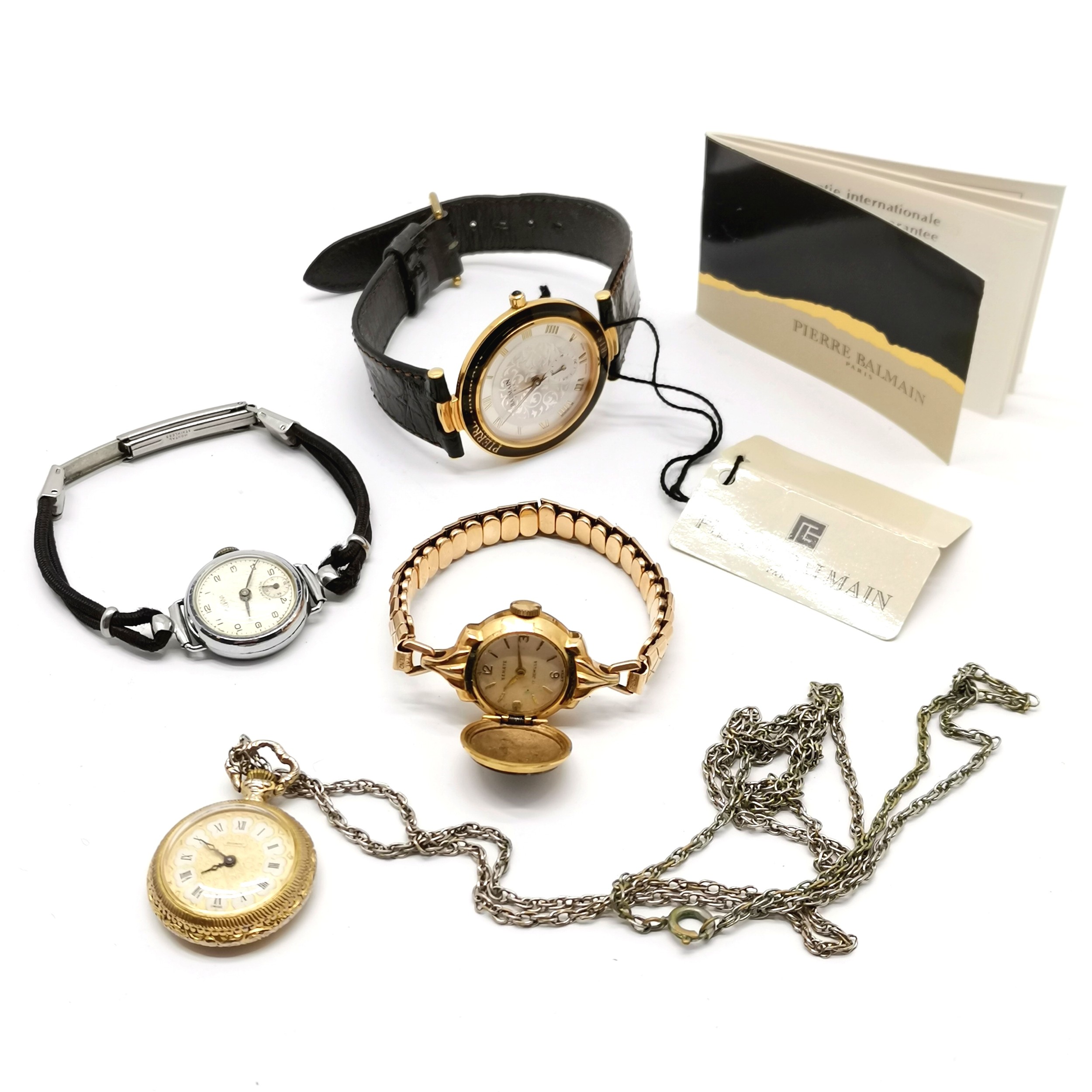 4 x watches inc Pierre Balmain (with original swing tag), Medana etc