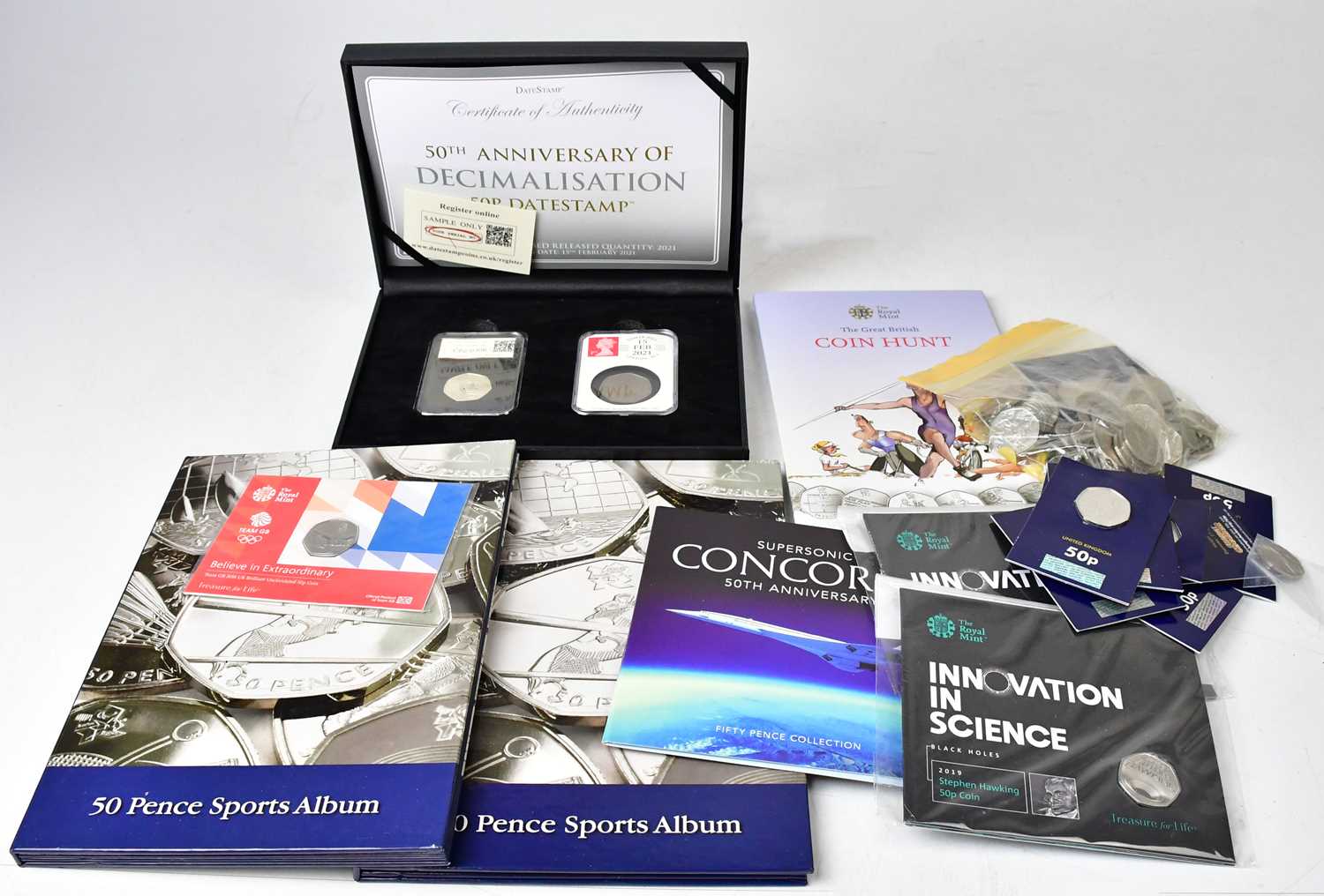 A quantity of commemorative 50p coins, to include 'Supersonic Concorde ...