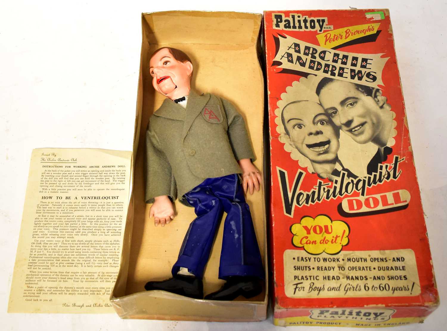PALITOY; a Peter Brough's Archie Andrews ventriloquist doll, in ...