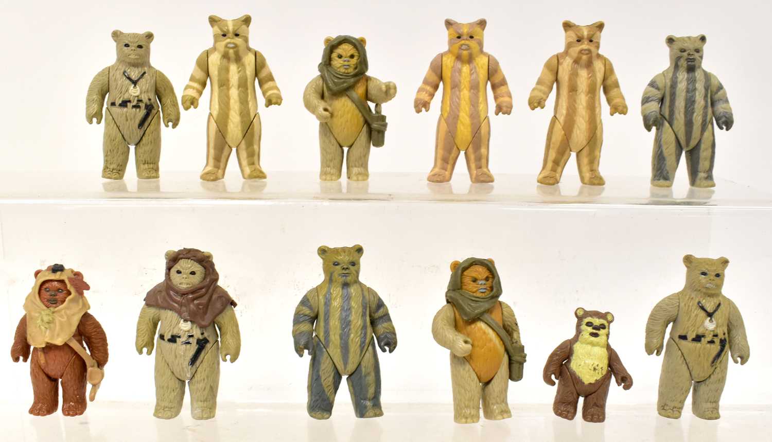 STAR WARS; eleven vintage plastic action figures of Ewoks (11).