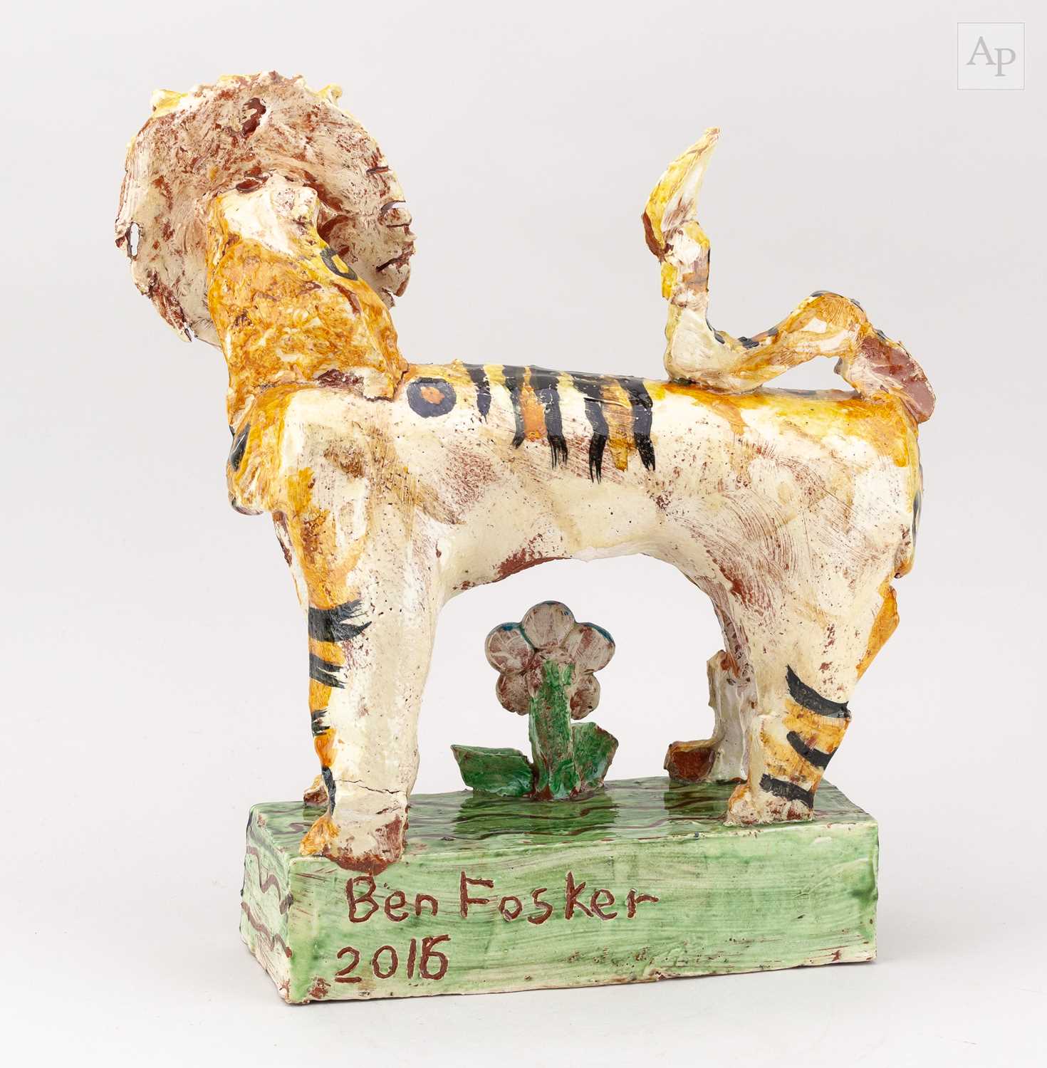 BEN FOSKER (born 1960); a large slip decorated earthenware sculpture of ...