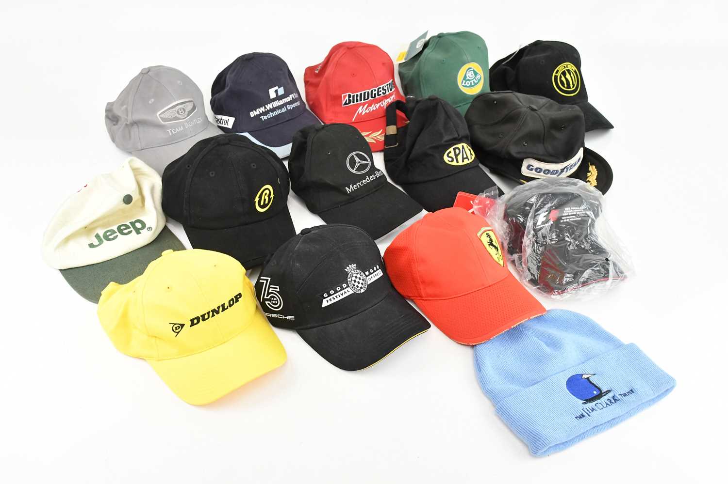 Fourteen motor racing caps including BMW Williams F1 Team, Team Bentley ...