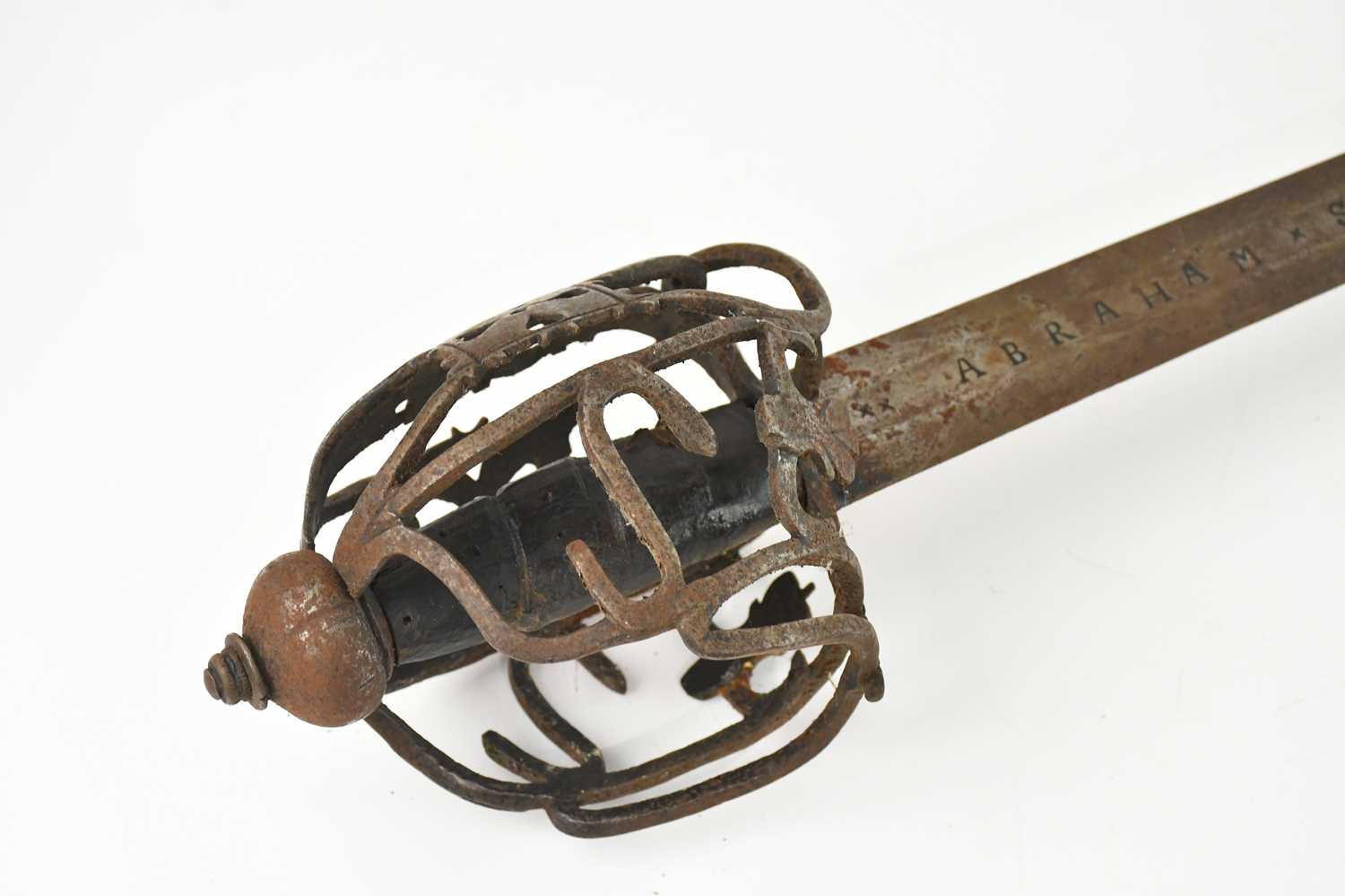 A Continental basket hilt sword, the blade signed 'Abraham Stamm in ...