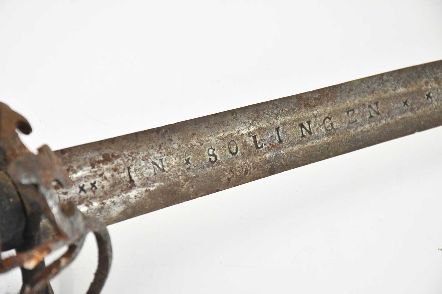 A Continental basket hilt sword, the blade signed 'Abraham Stamm in ...