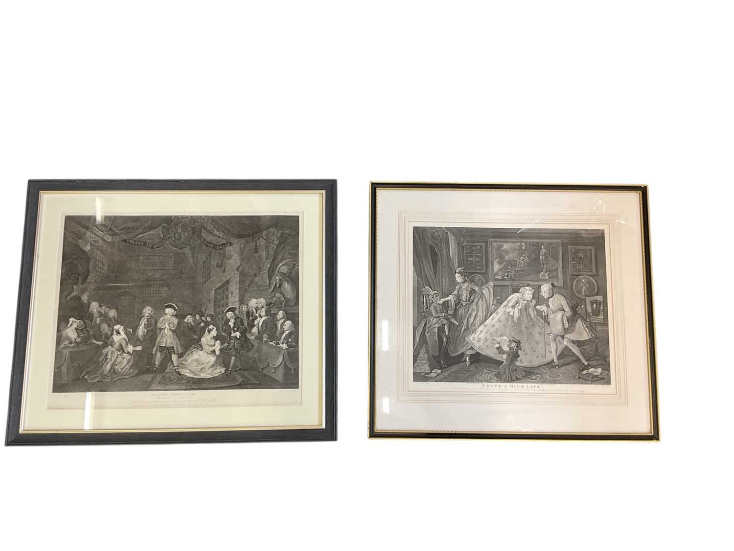 WILLIAM HOGARTH (1697-1764); six engravings including two large framed ...