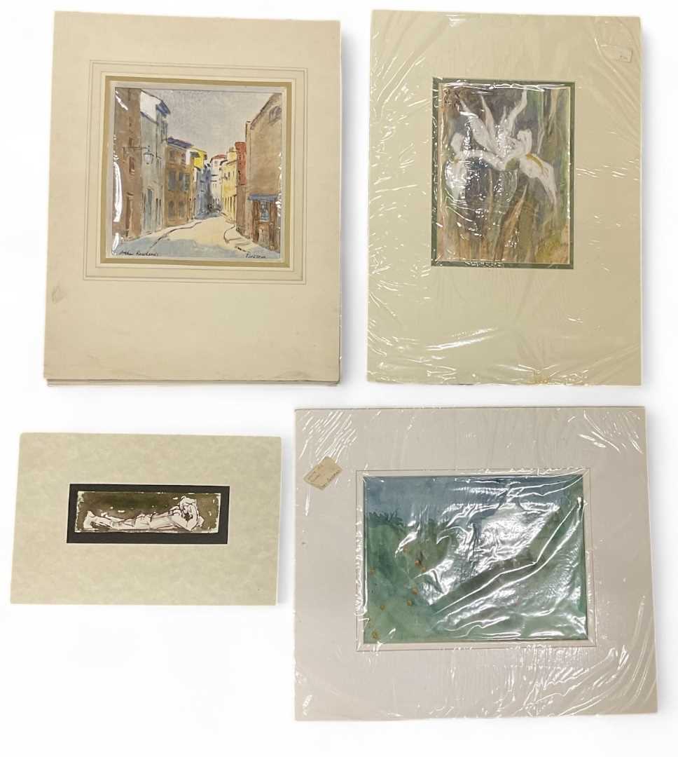 DOROTHY BRADFORD (1918-2008); a watercolour and gouache 'White Iris ...