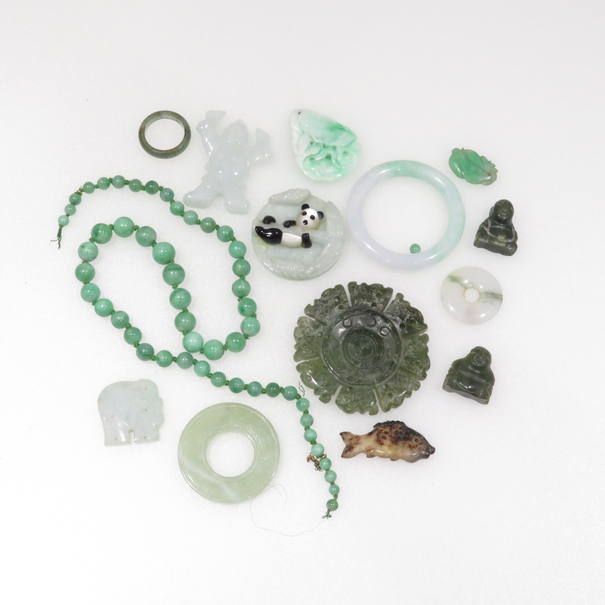 Mixed Assortment of Jade Jewellery (177g)