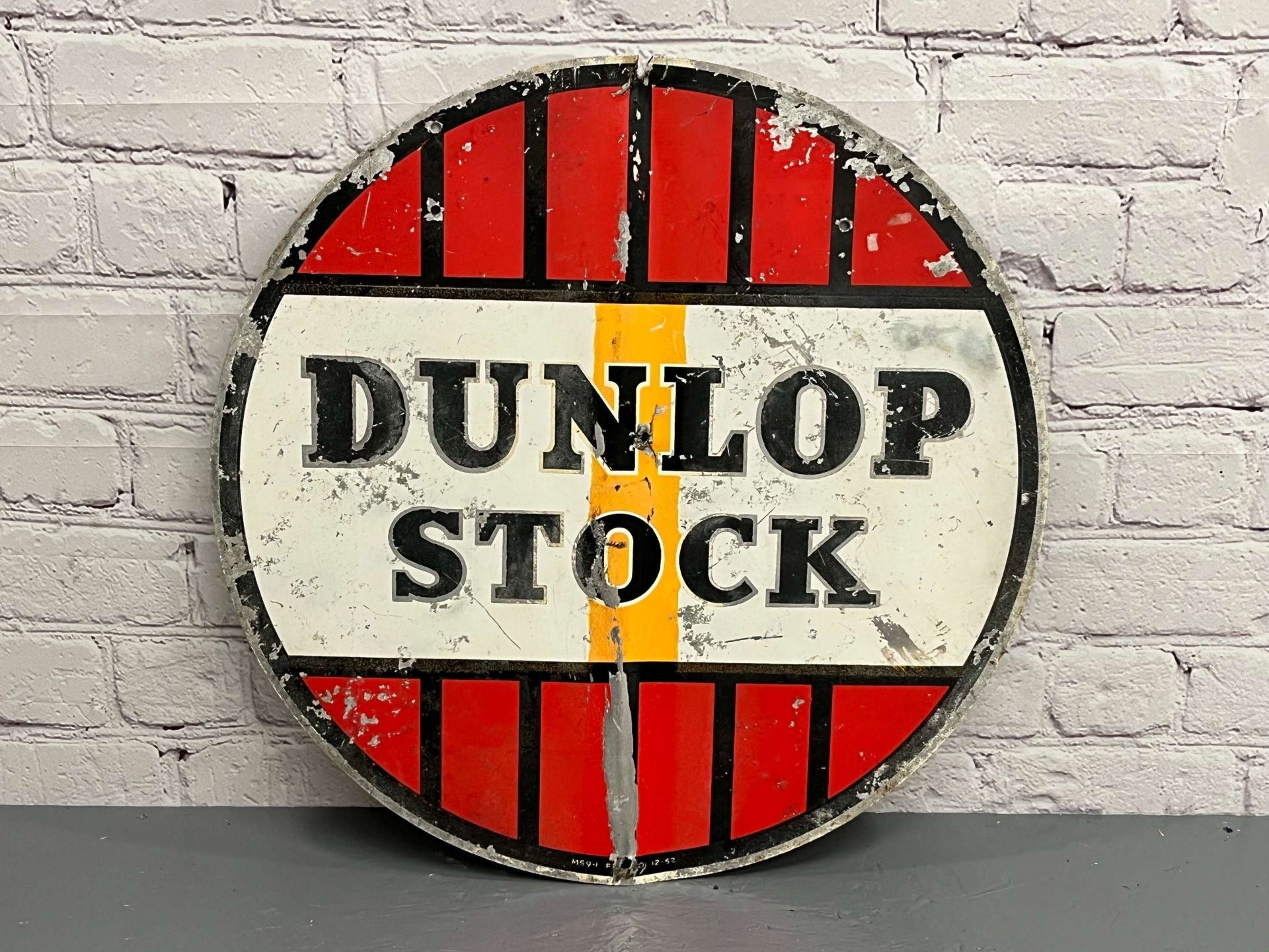 Summary:Dunlop Stock Aluminium Circular Sign (Original) 62cm Dia