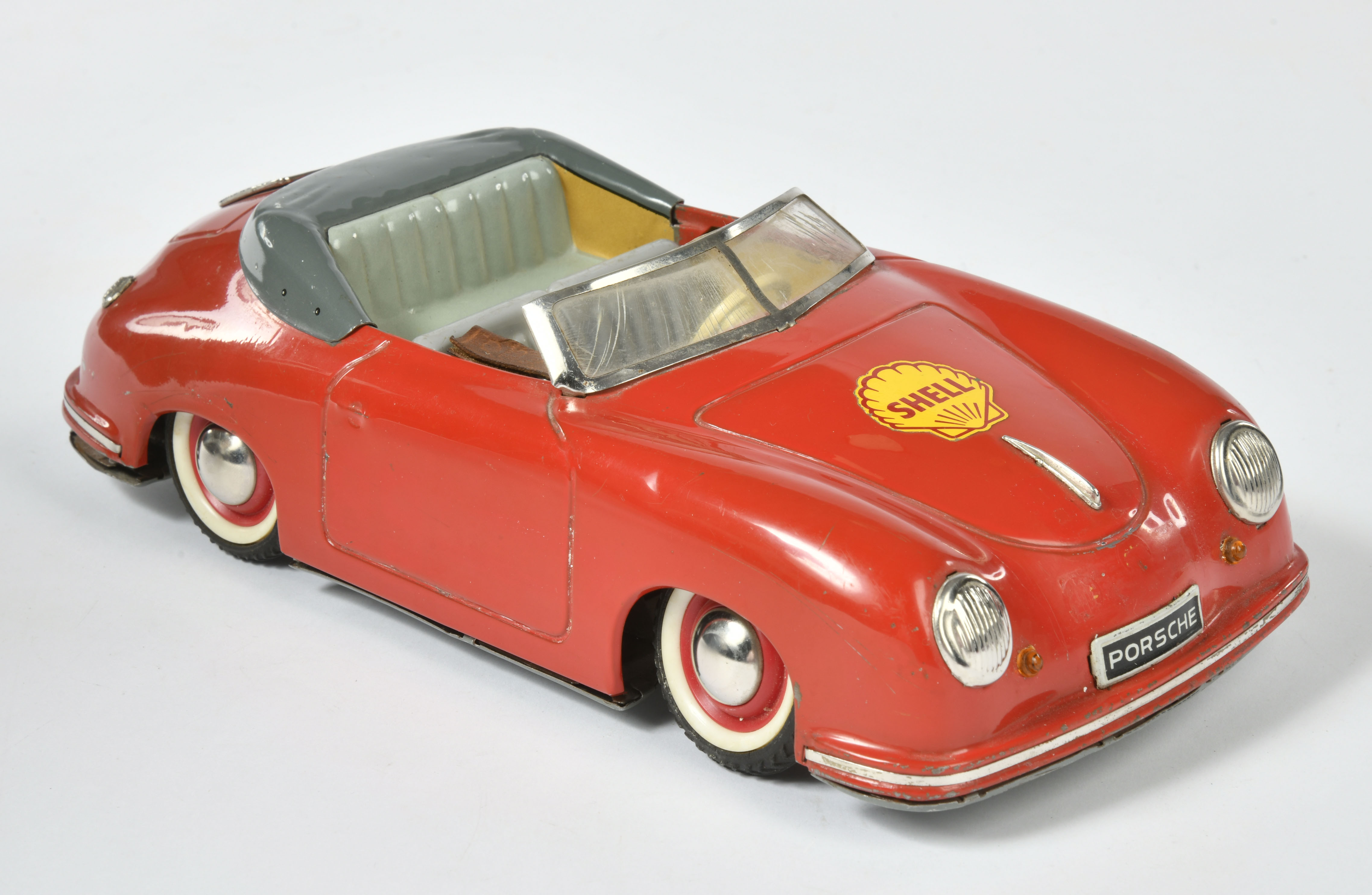 Distler, Porsche, W.-Germany, 25 cm, tin, Shell sticker on hood ...