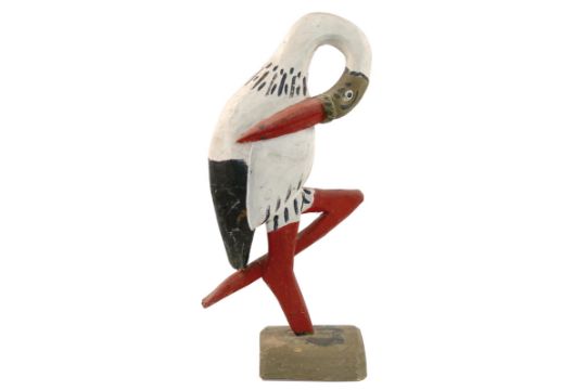 Zegadlo, Adam: (1910 Krzyzka, Polen - 1988). Stork. Holzskulptur ...