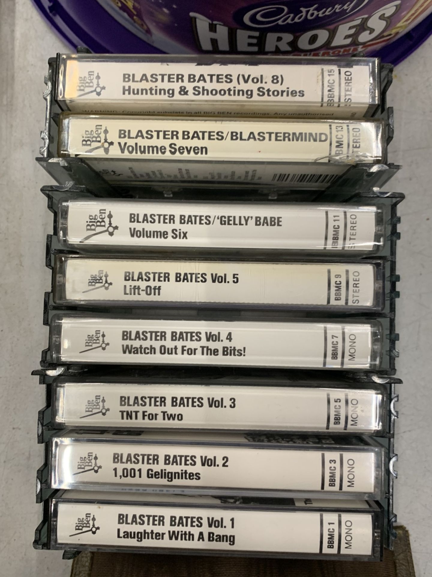 EIGHT VOLUMES OF 'BLASTER BATES' ON CASSETTE