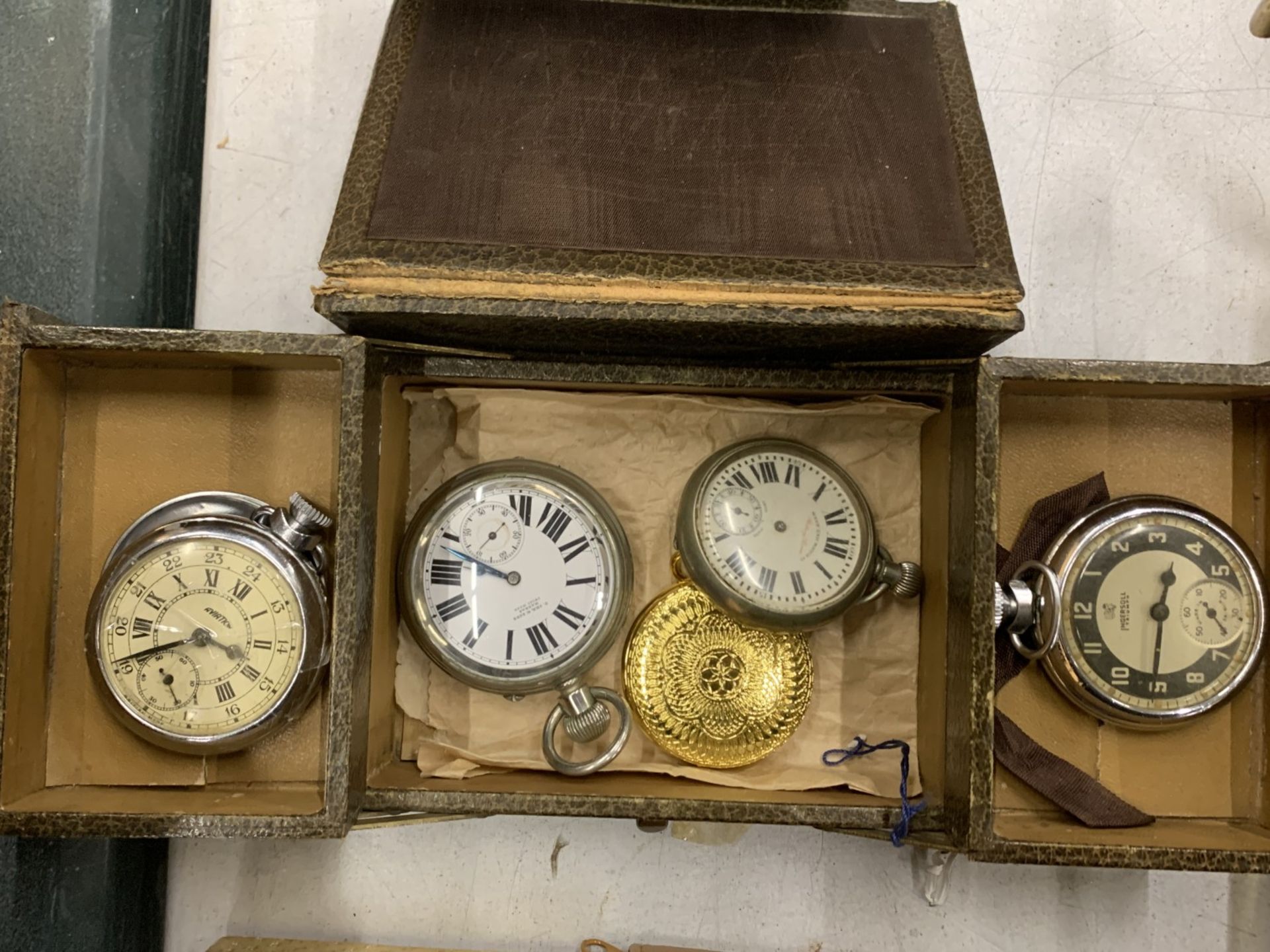 A COLLECTION OF VINTAGE FOB WATCHES TO INCLULDE INGERSOLL, AVIATION ETC ...