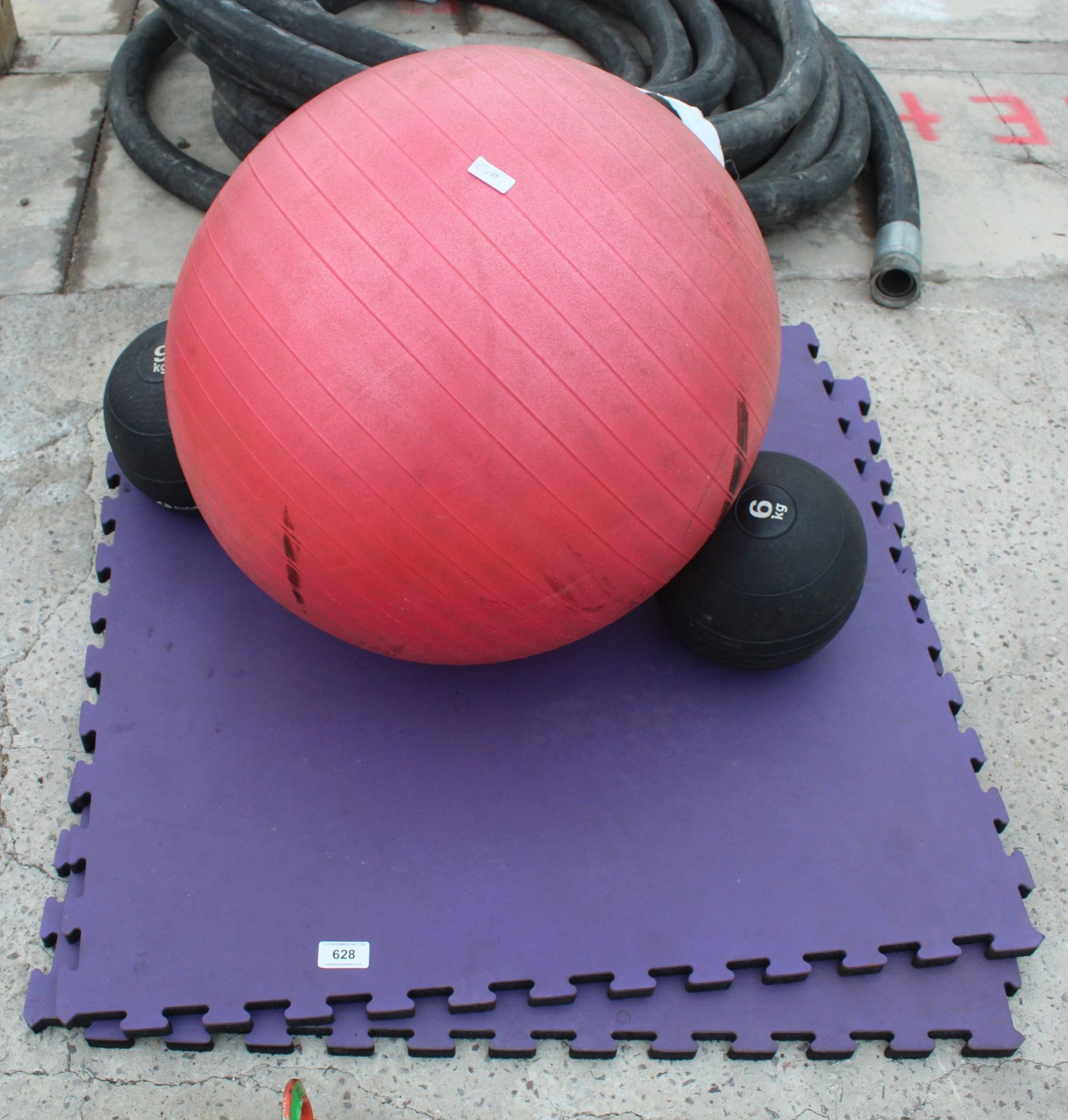EXERCISE BALL, DROP BALL AND MATS NO VAT