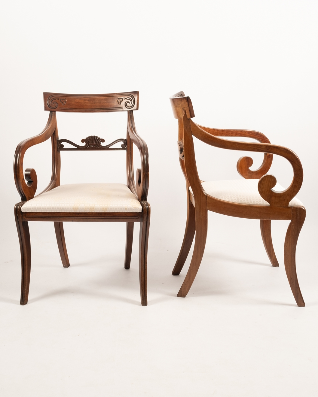 Set of 6 chairs and 2 armchairs, England, Regency, around 1820 ...
