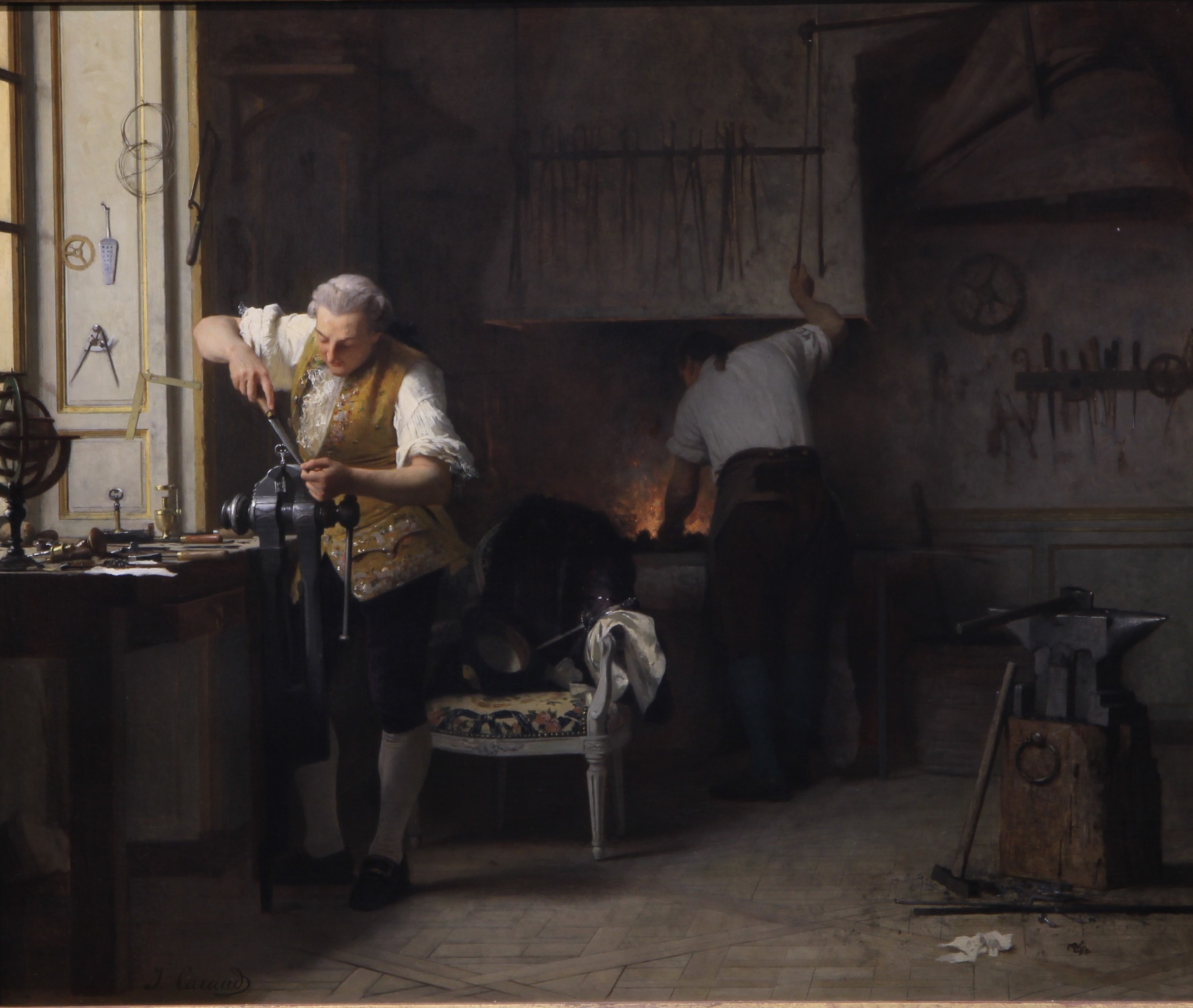 Joseph Caraud (1821-1905)King Louis XVI in the Locksmith’s Workshop ...