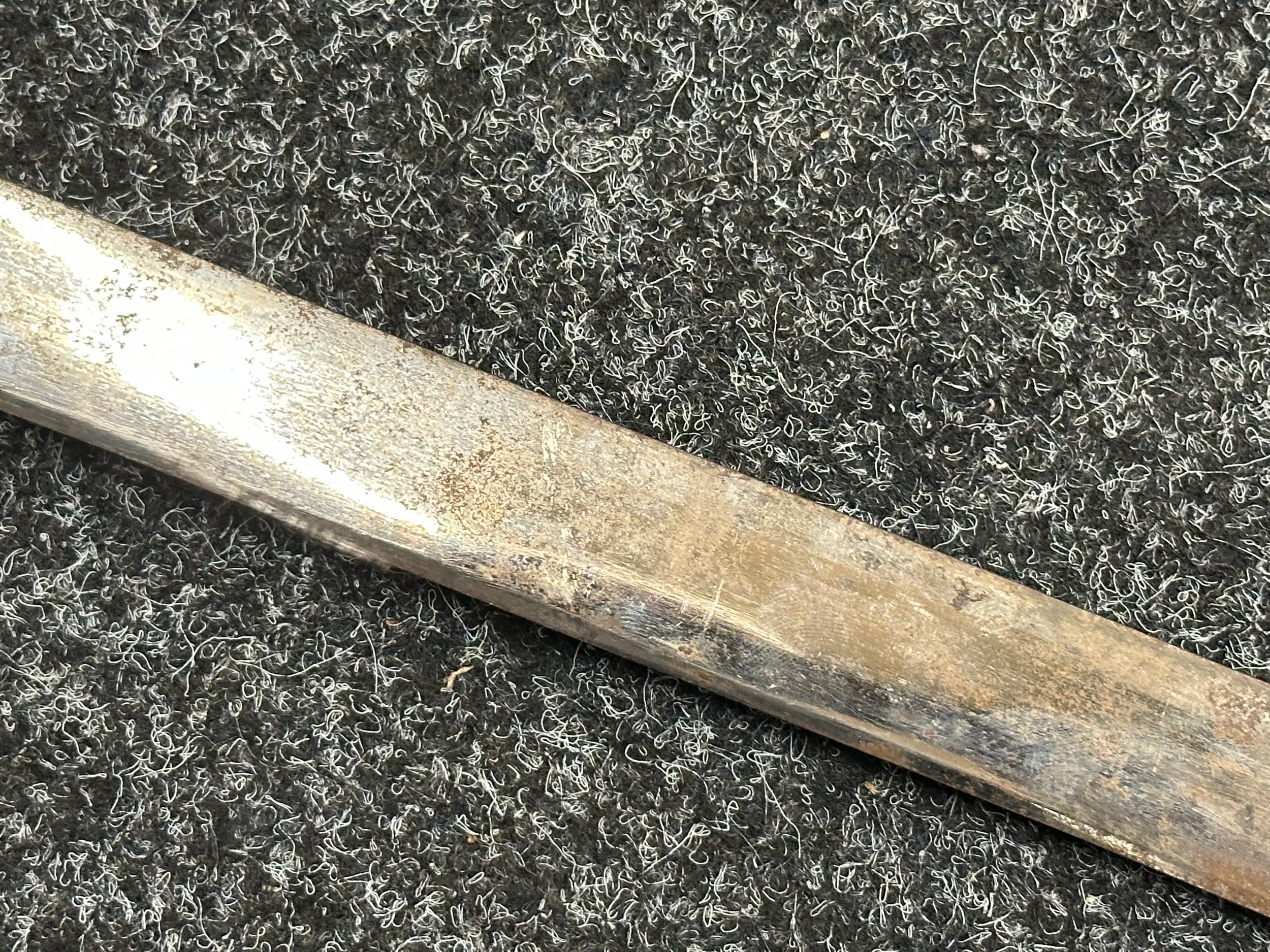 Indian Sword with straight single edged fullered blade with engraved ...