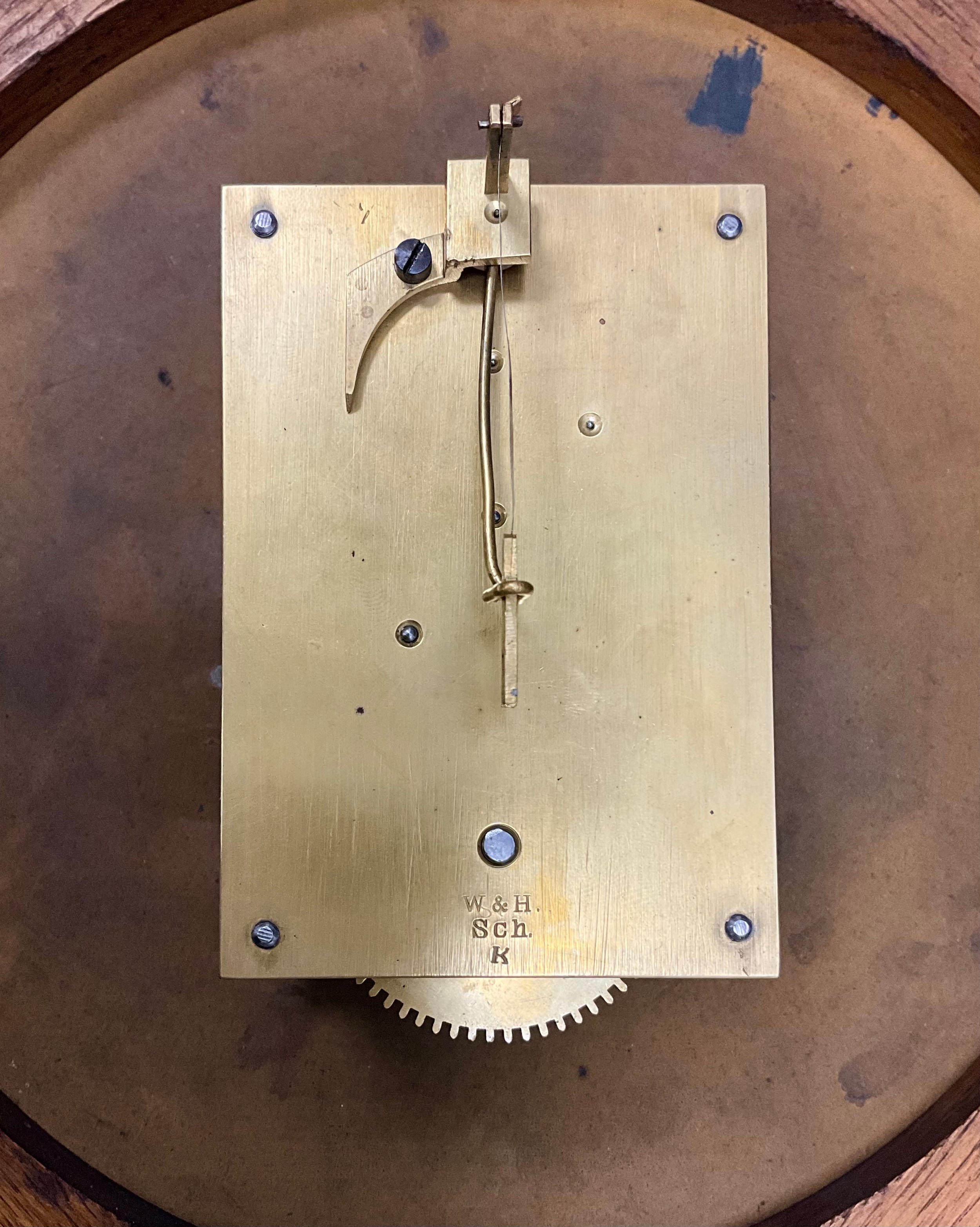 A Joseph Booz, of Liverpool, oak drop dial wall clock, the white ...