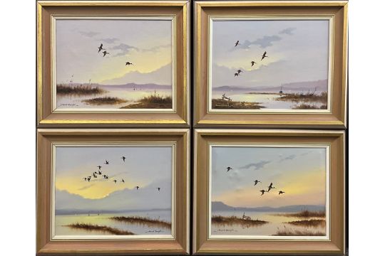 Howard Devonald (British, 20th century) A set of four, Estuaries at ...