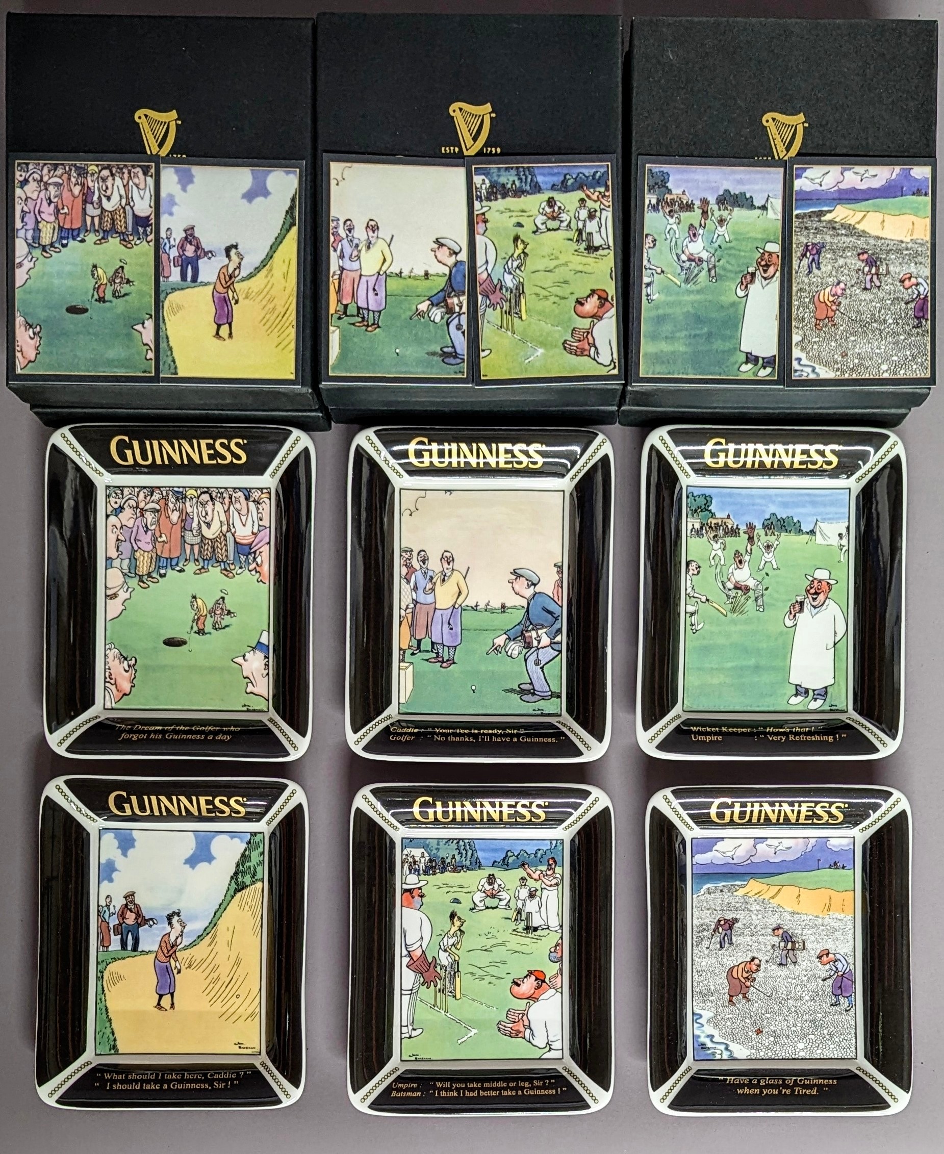 Advertising - Breweriana - a set of six Guinness Bateman Cartoon Pin ...