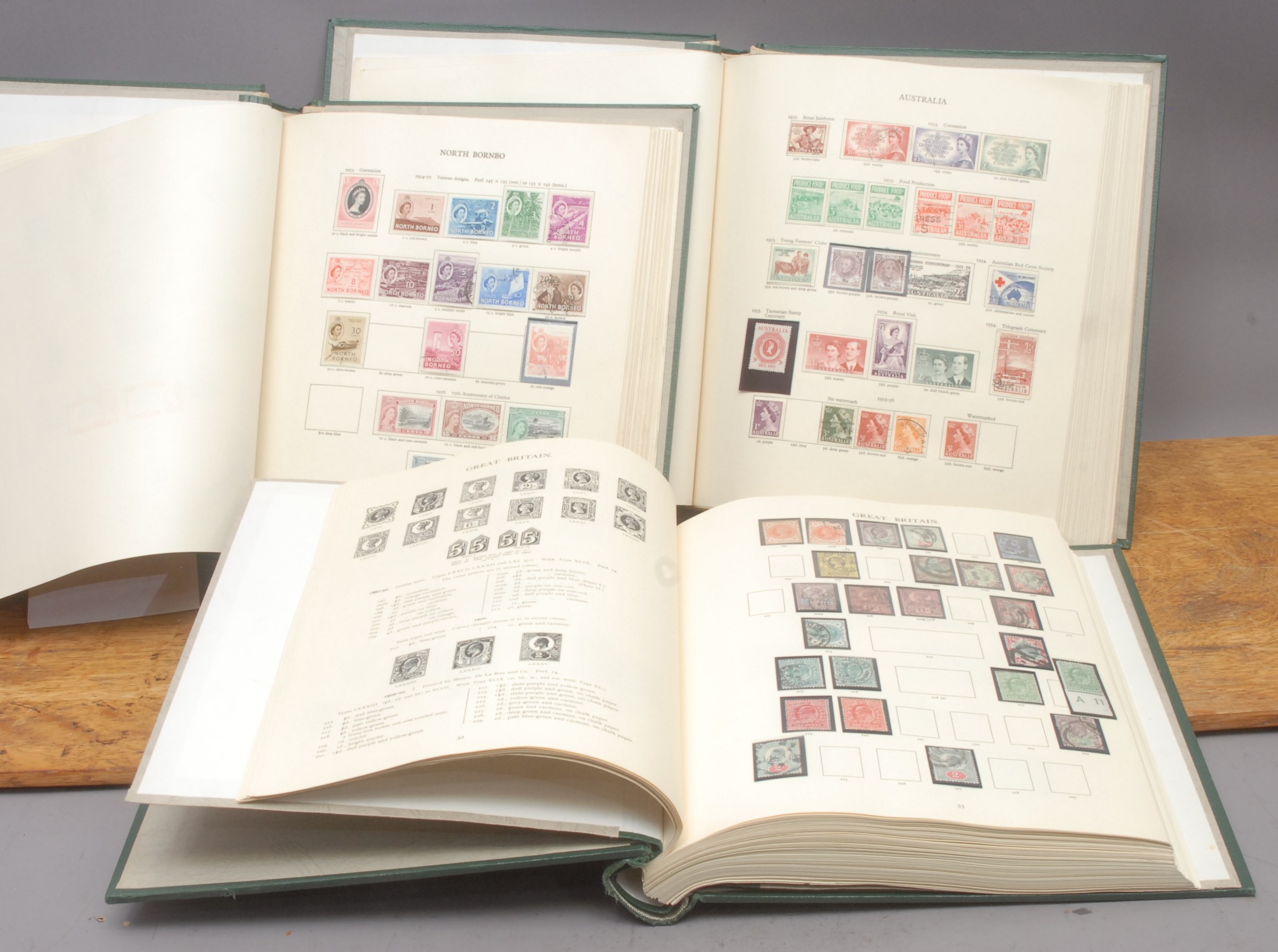 Stamps - various, New Age Stamp Albums, including Penny Black, Reds ...
