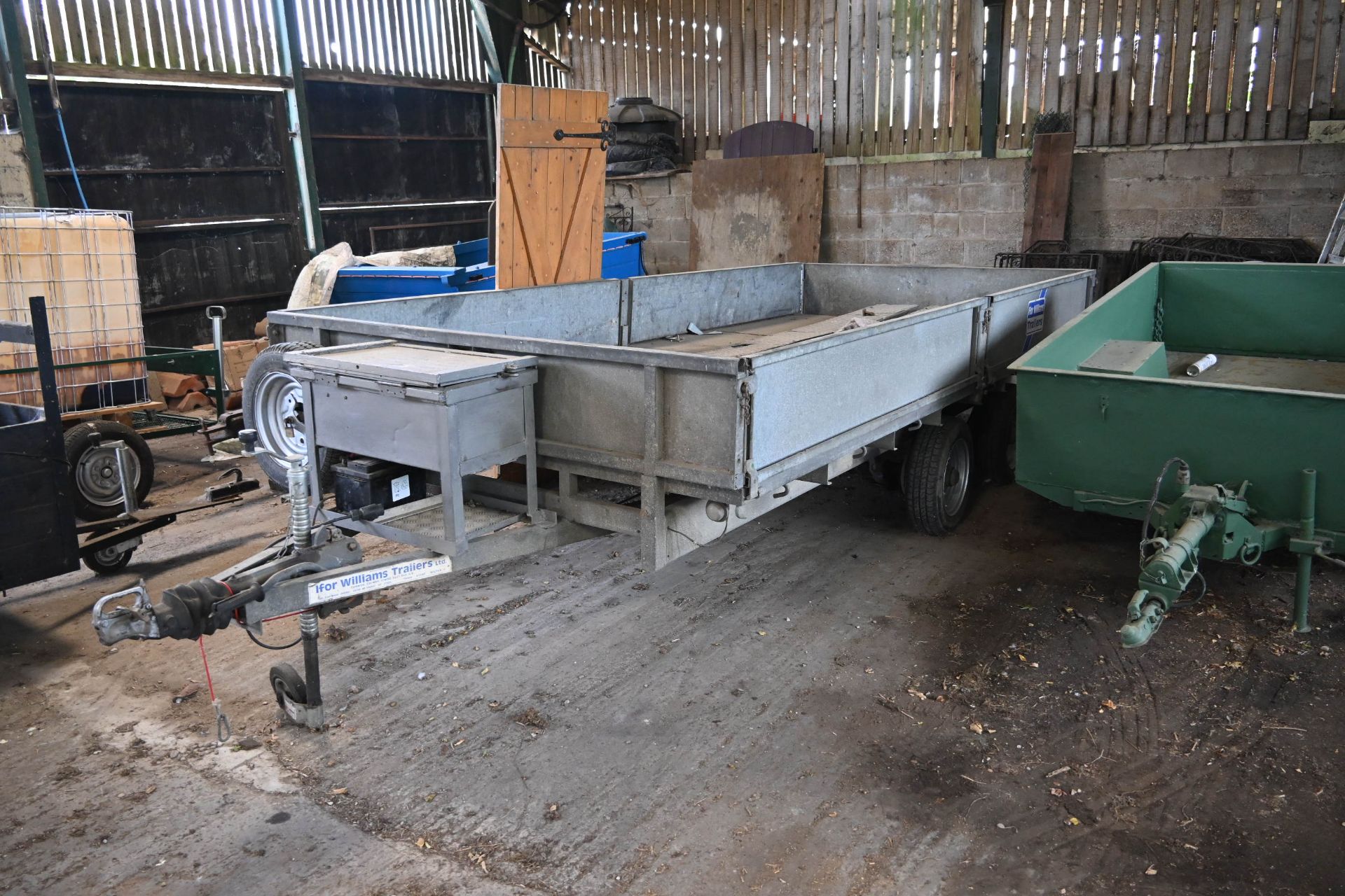 Ifor Williams 14 foot car trailer with nearly new winch (200cmW)