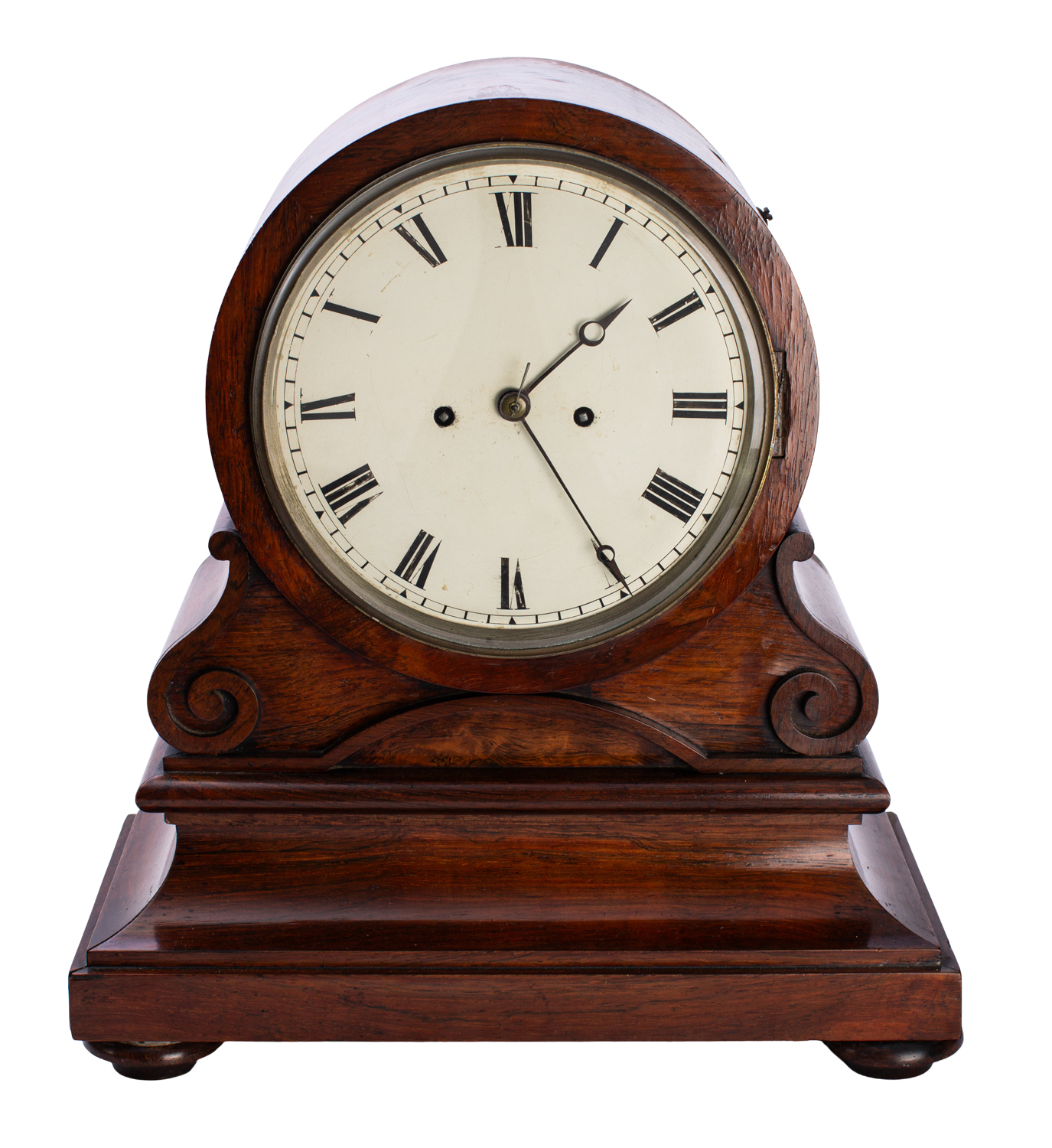 A William IV rosewood English bracket clock the eight-day duration ...