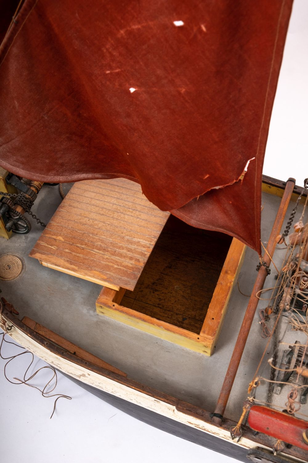 A scale model of a Spirit sail barge, 'Lord Warden'. Rigged as a Naval ...
