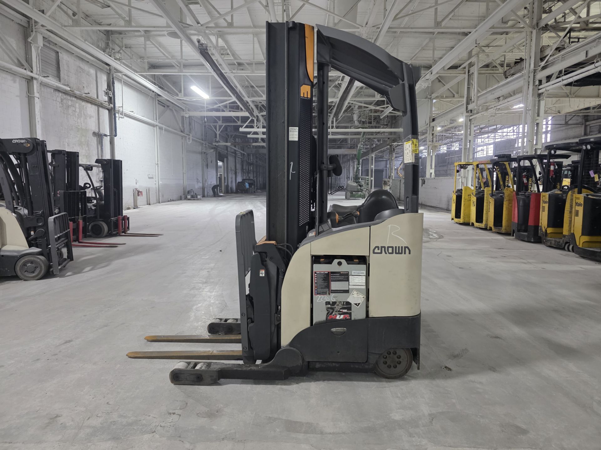 2017 Crown RM6025-45 Electric Reach Truck Forklift with Battery, 240 ...