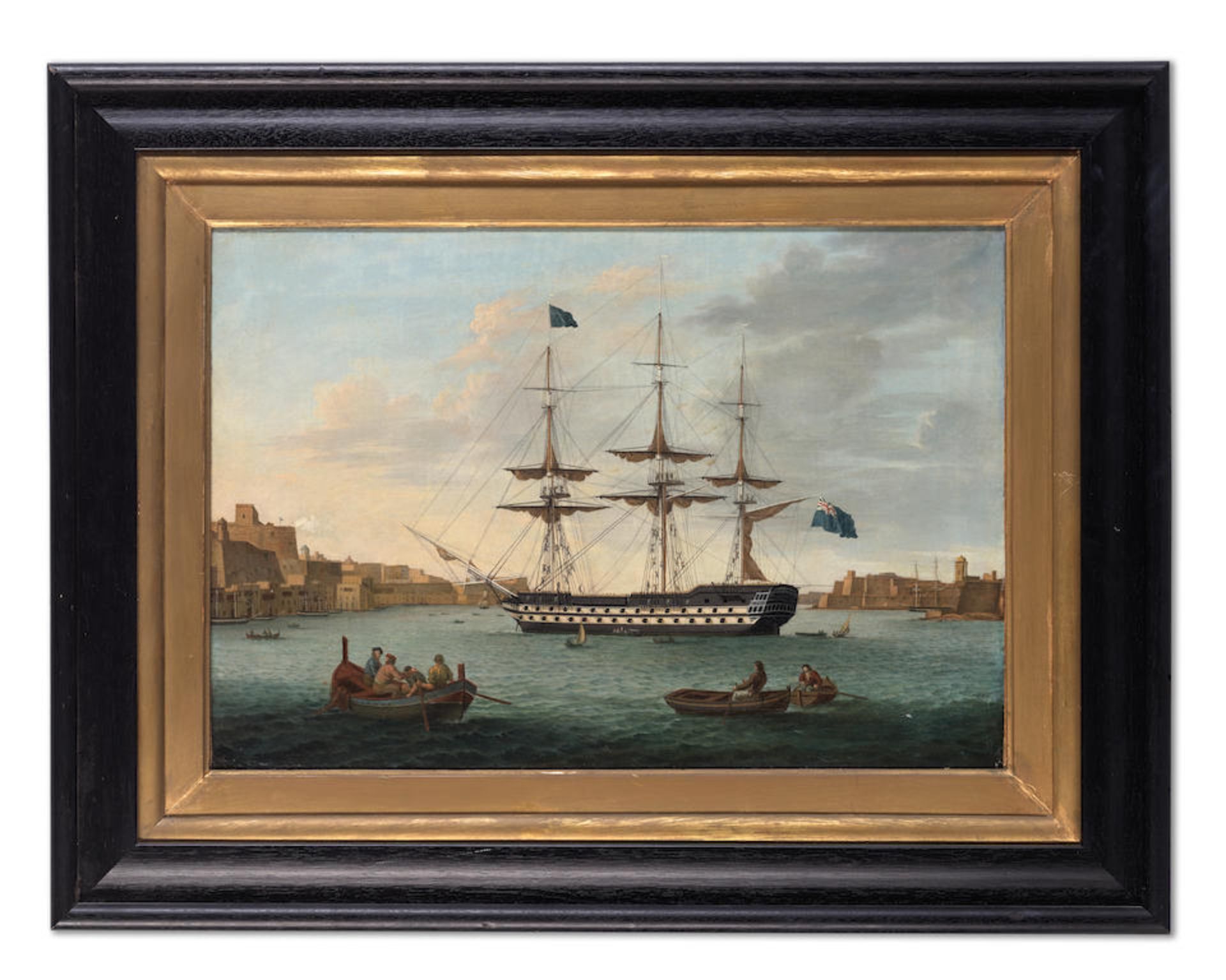 Attributed to Anton Schranz (German, 1769-1839) A British naval ship at ...