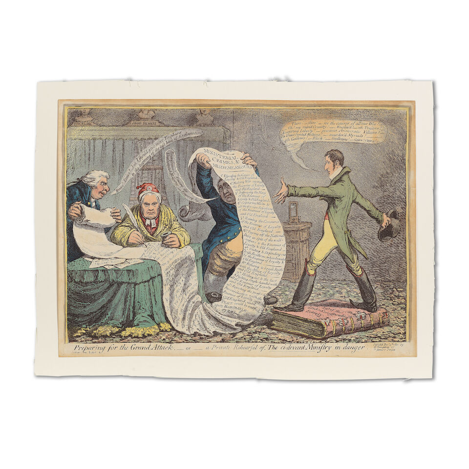 James Gillray (British, 1756-1815) Preparing for the Grand Attack.-or ...