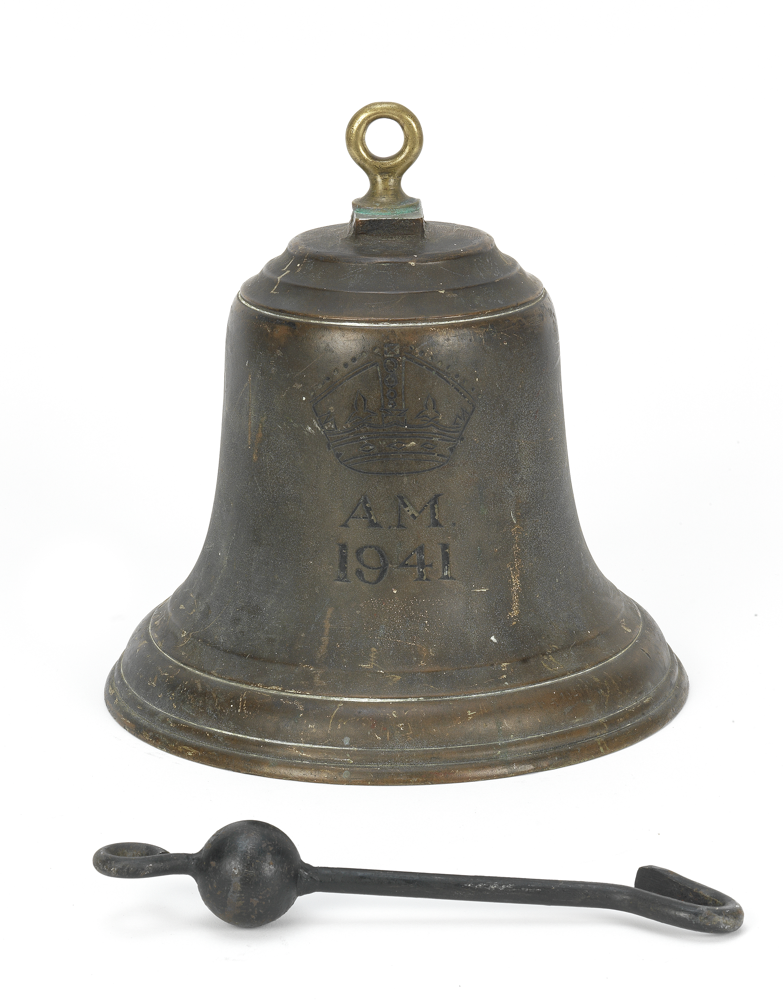 An Air Ministry RAF World War II standard size bronze scramble bell ...