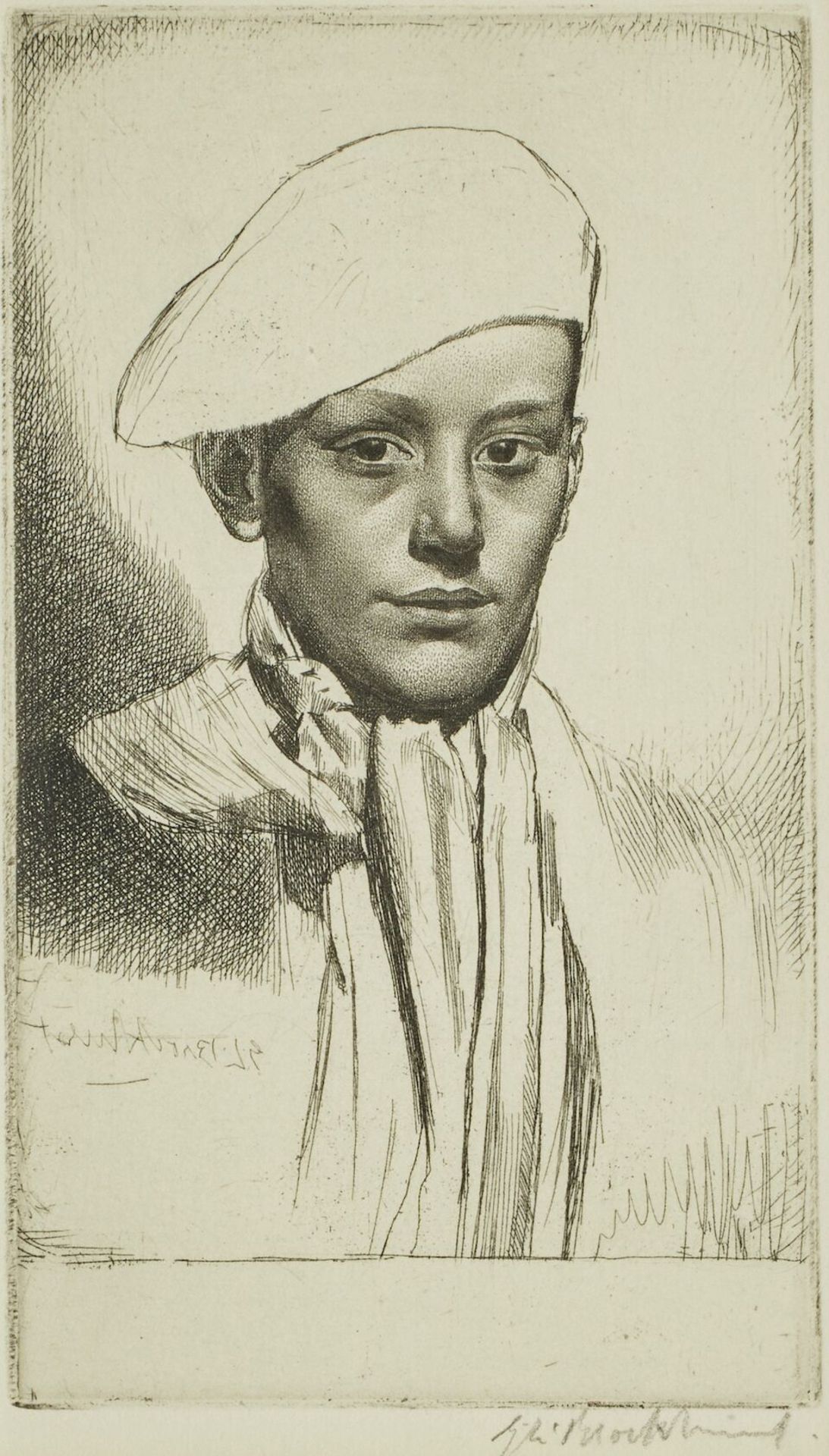 Gerald Leslie Brockhurst RA RP RE (British, 1890-1978) The Basque boy ...