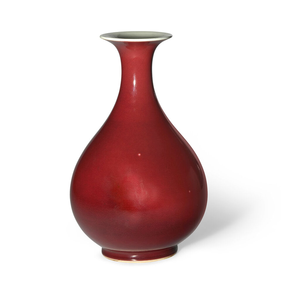 A COPPER-RED GLAZED PEAR-SHAPED VASE, YUHUCHUNPING 18th/19th century 11 ...