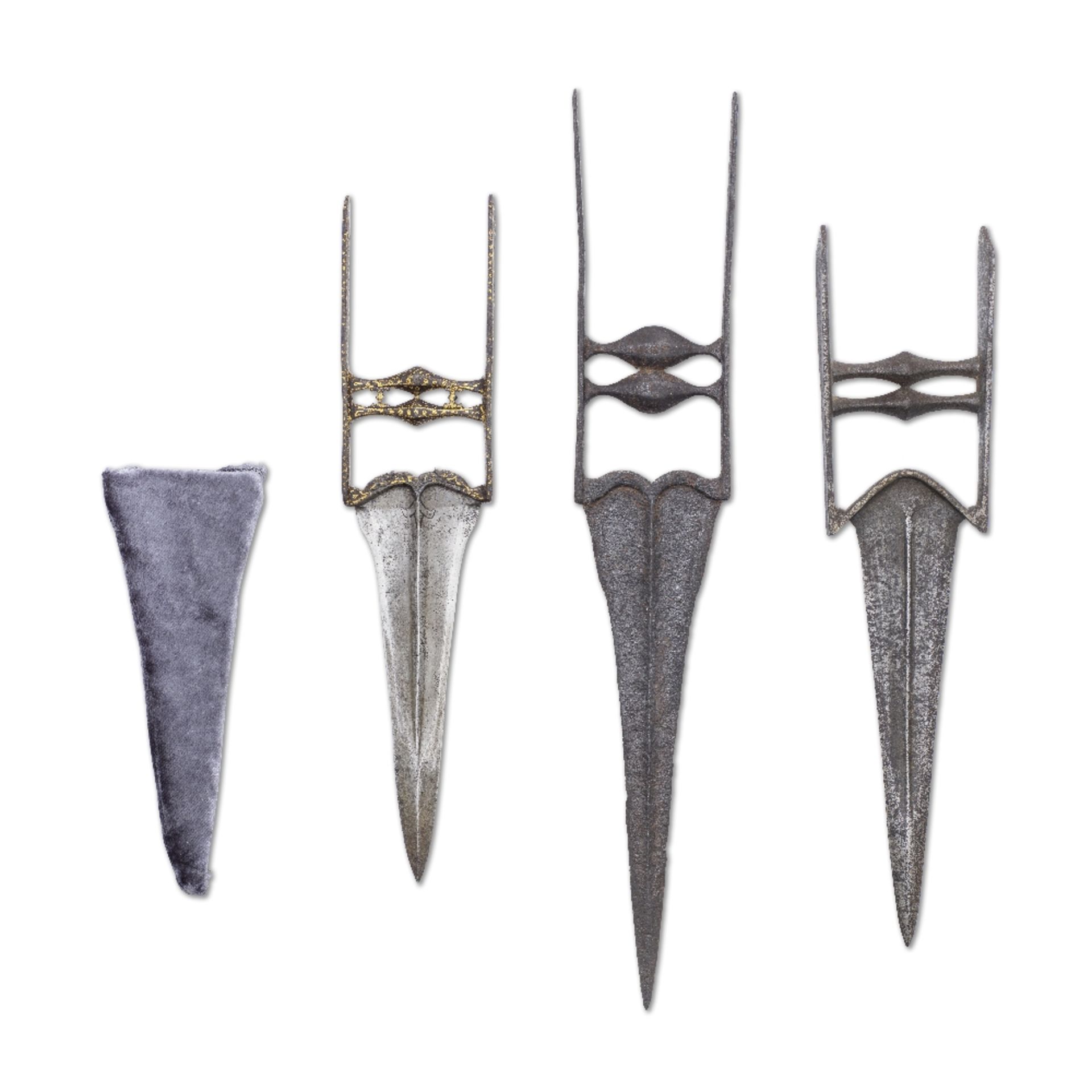 A group of three steel push-daggers (katars) India, 18th/ 19th ...