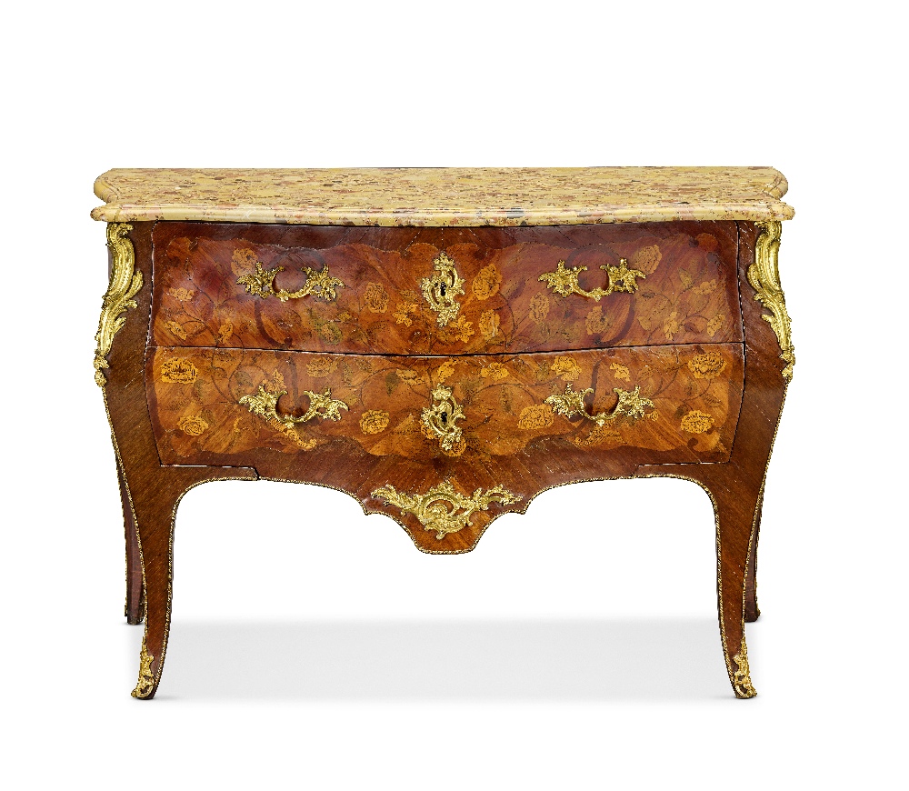A Louis XV ormolu mounted tulipwood, amaranth, stained sycamore and ...