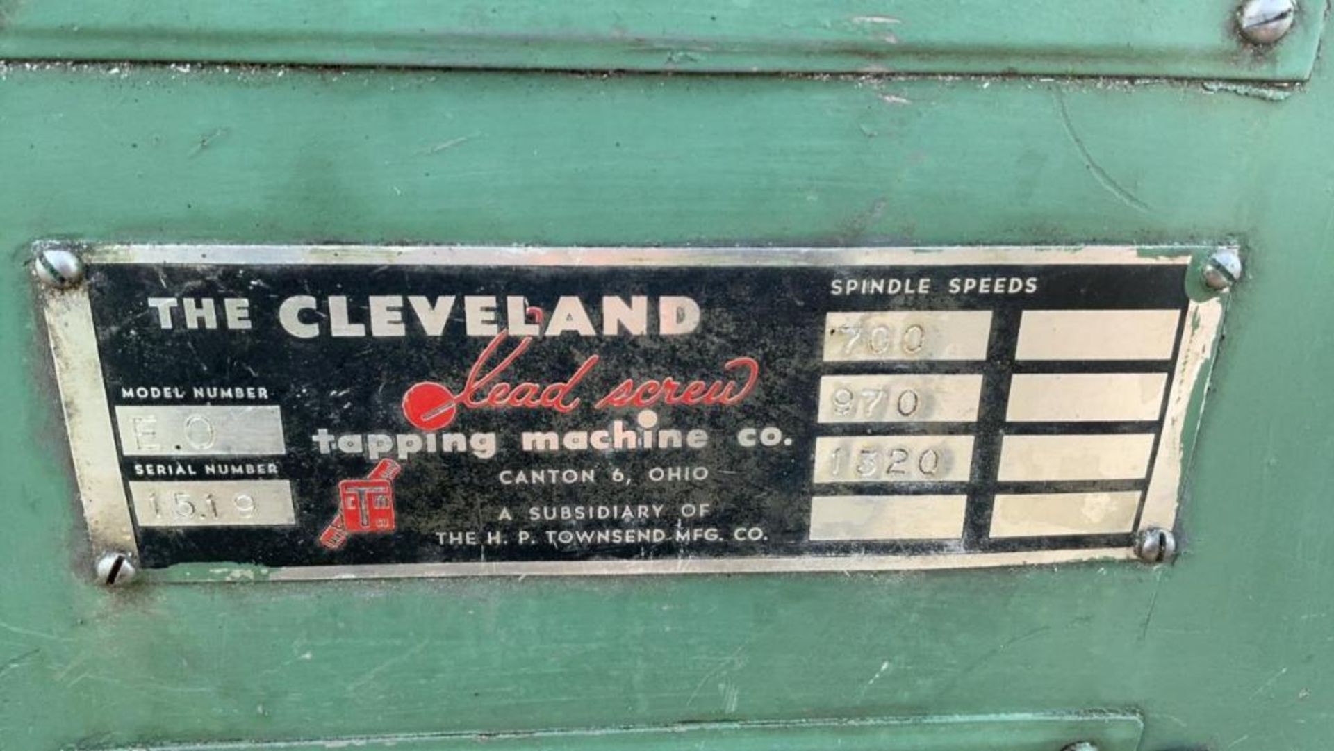 Cleveland E0 Threading Machine , -- Specifications & Features -- Make ...