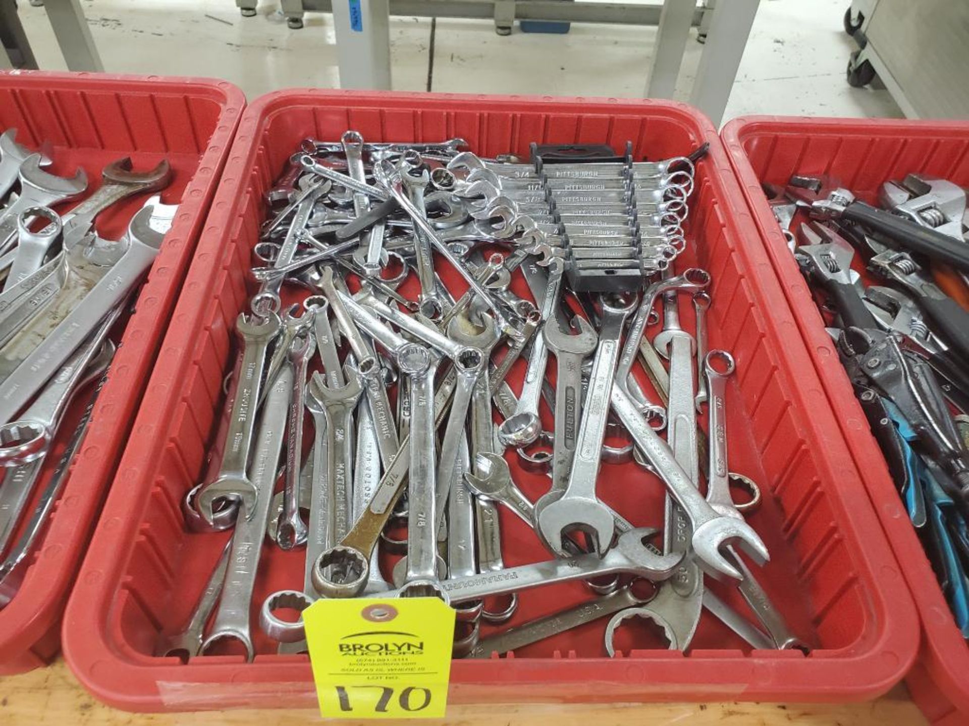 Large assortment of wrenches.
