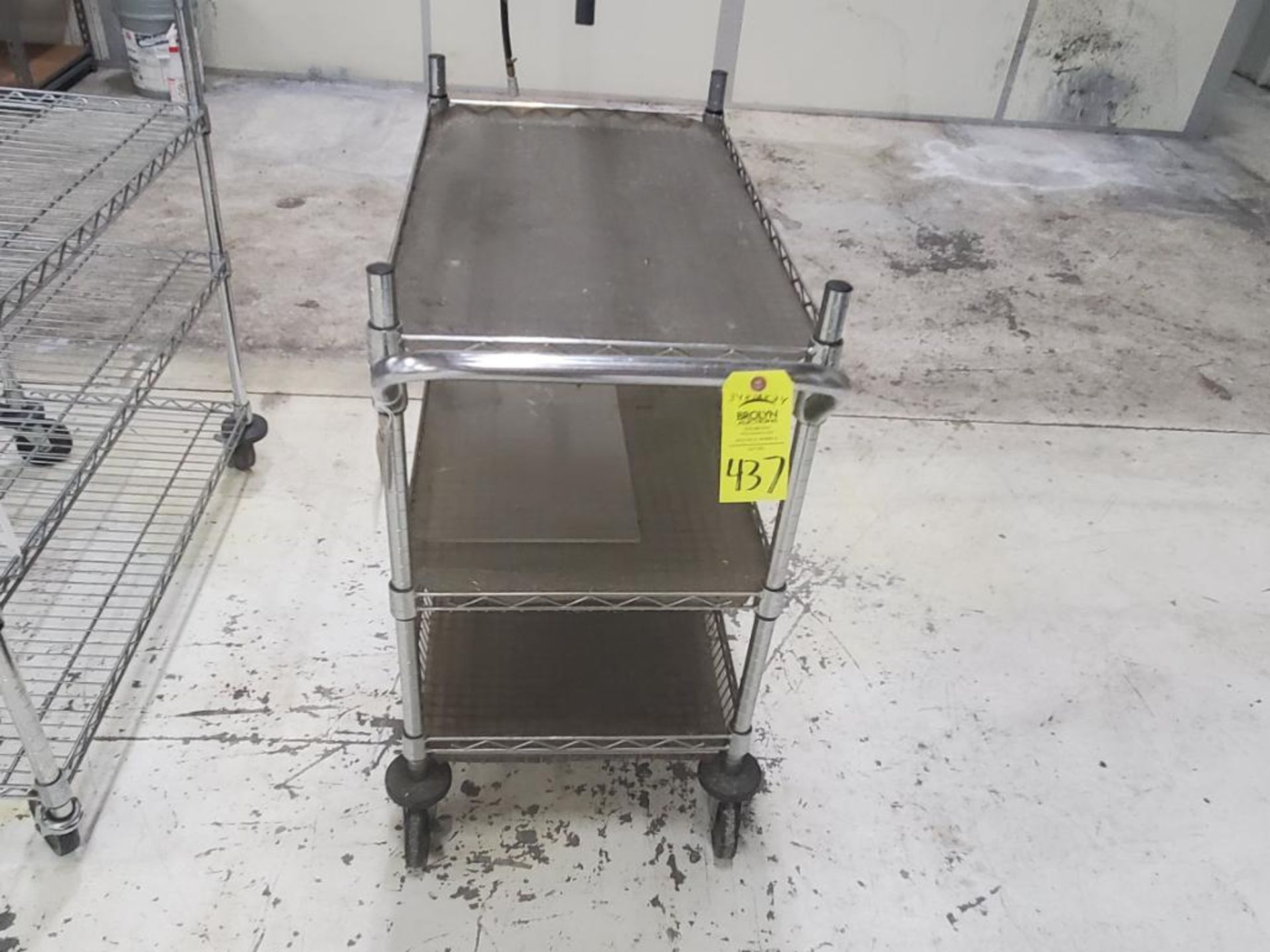 Metro style rack. 34in wide x 18in deep x 34in tall.