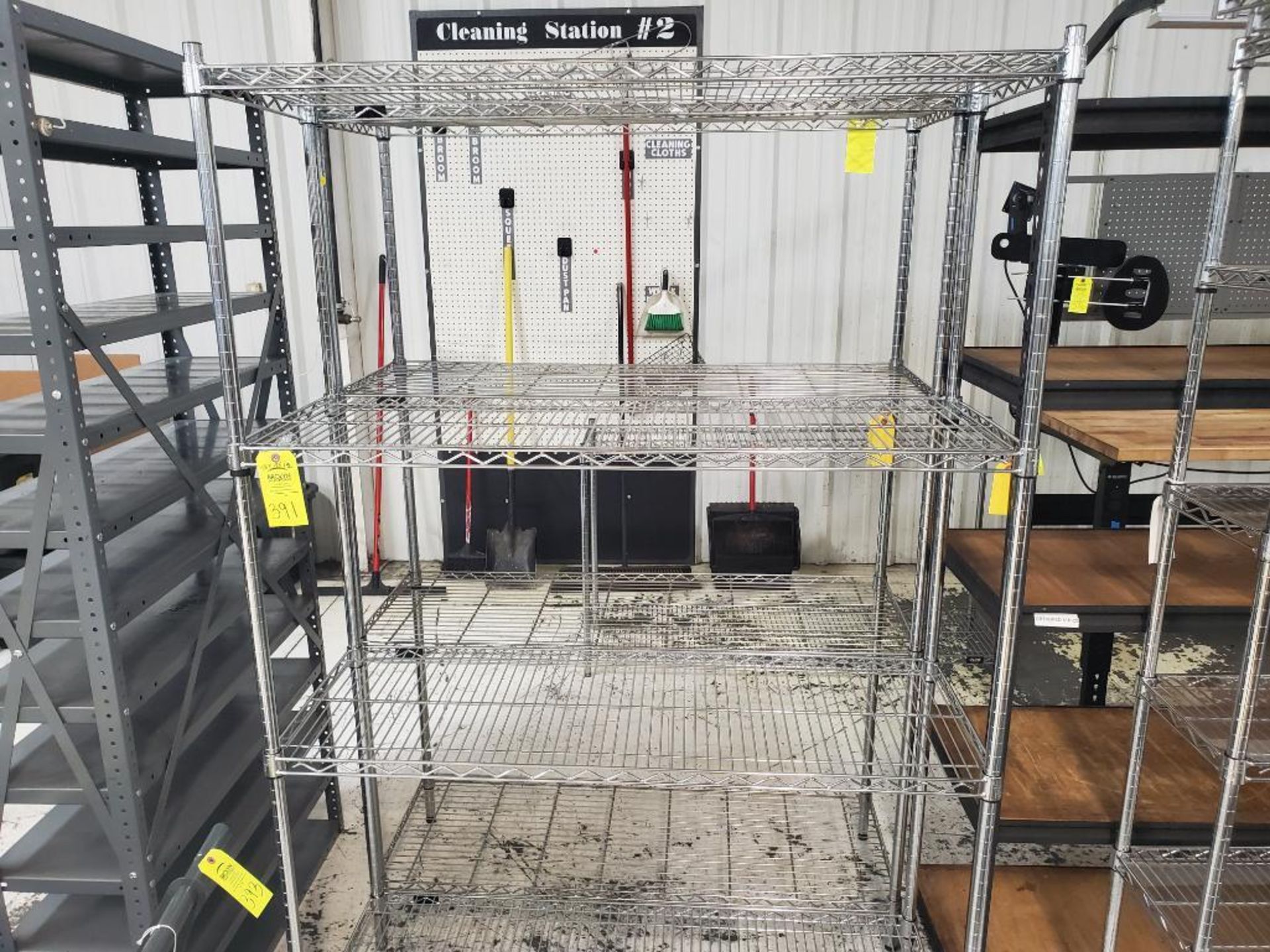 Metro style rack. 48in wide x 18in deep x 72in tall.
