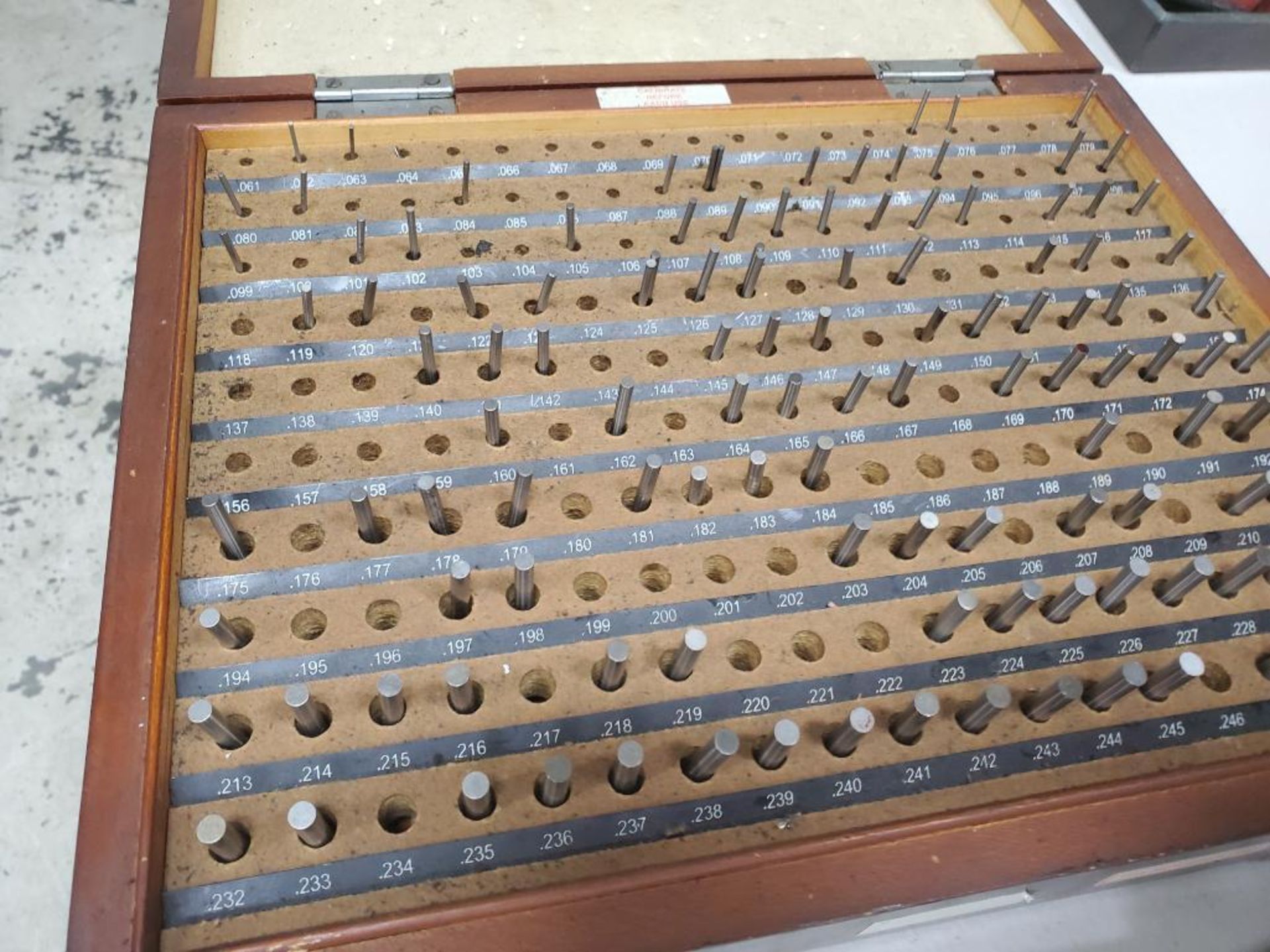 Partial pin gauge set.