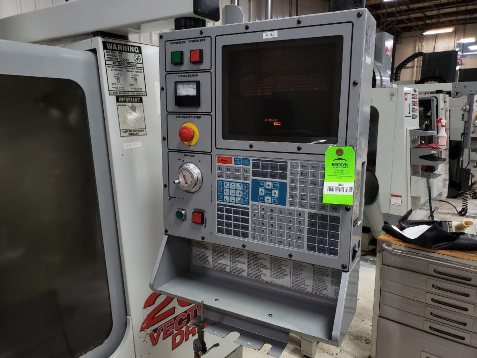 Haas VF1 vertical mill. 20hp vector drive. Mfg date 10/2000. Serial ...