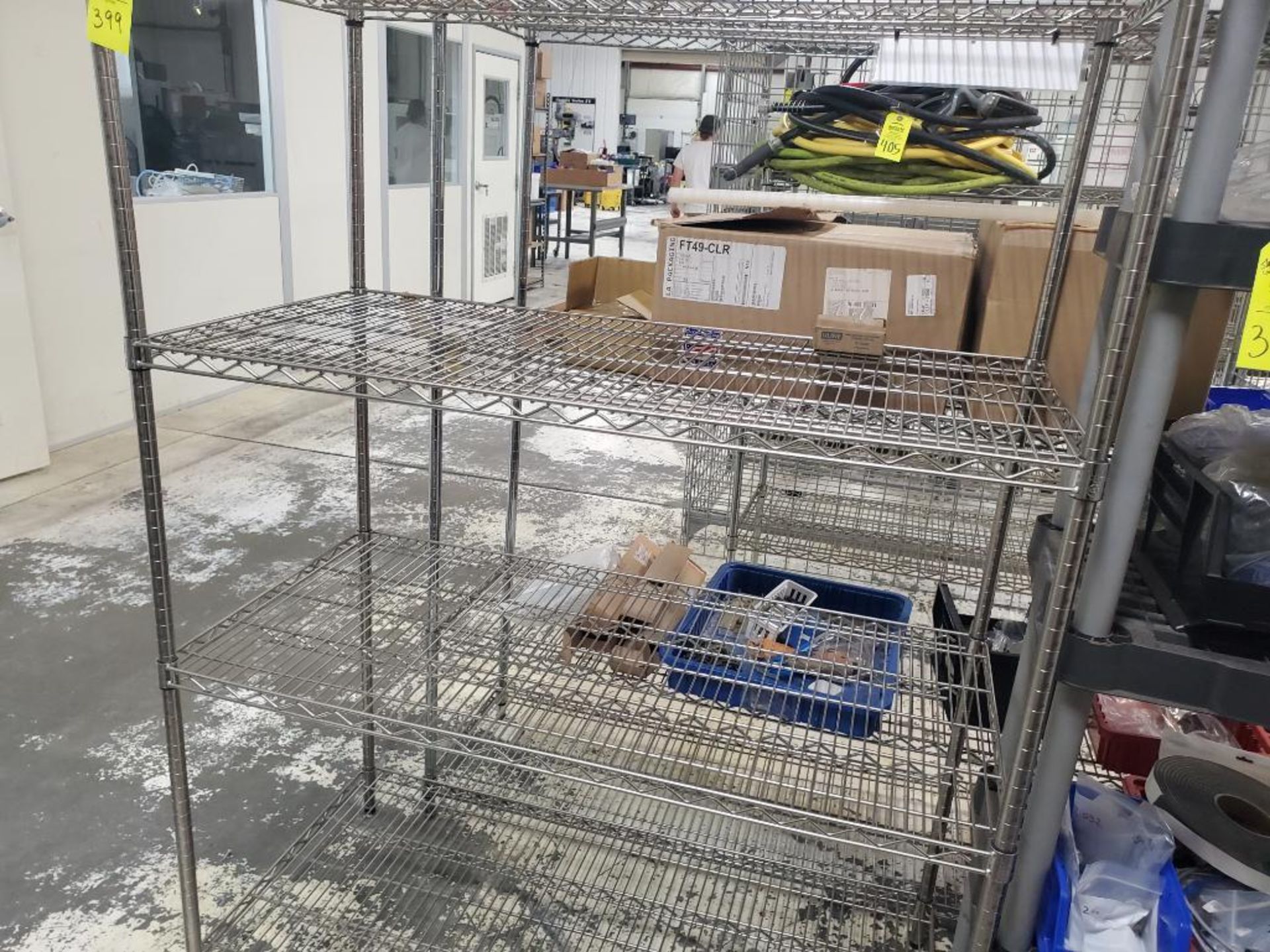 Metro style rack. 48in wide x 24in deep x 72in tall.