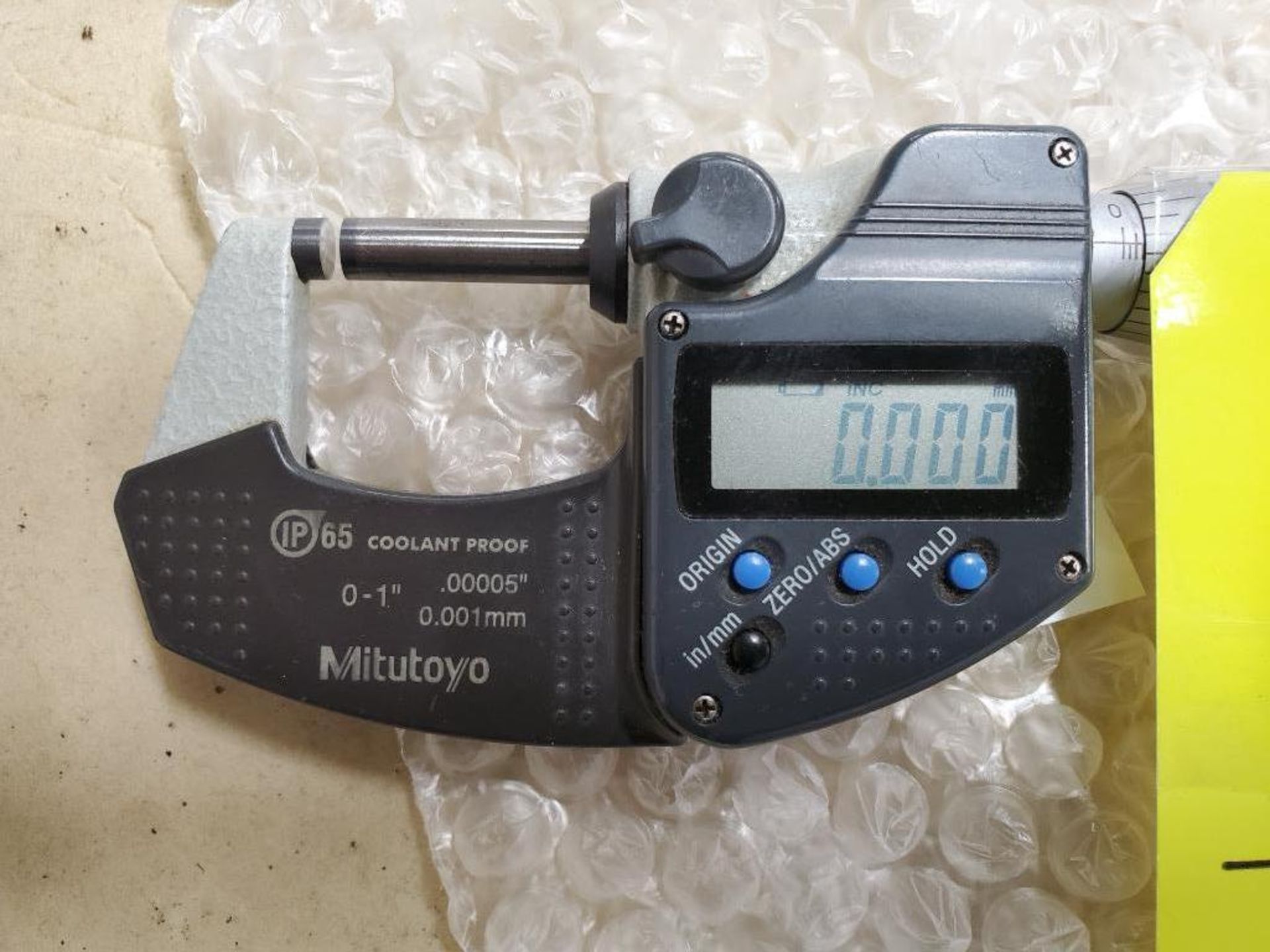 Mitutoyo digitial micrometer. 0-1in. .00005in resolution. IP65 coolant ...
