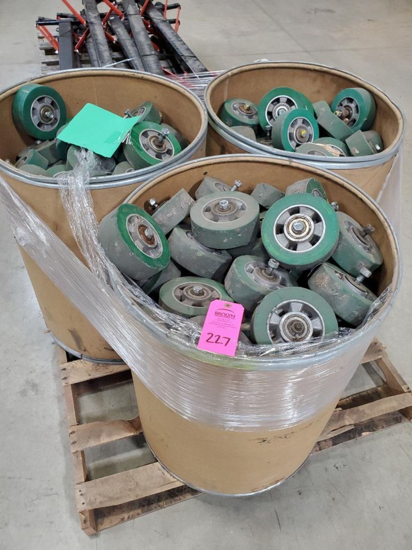 Qty 3 - Barrels of caster wheels.